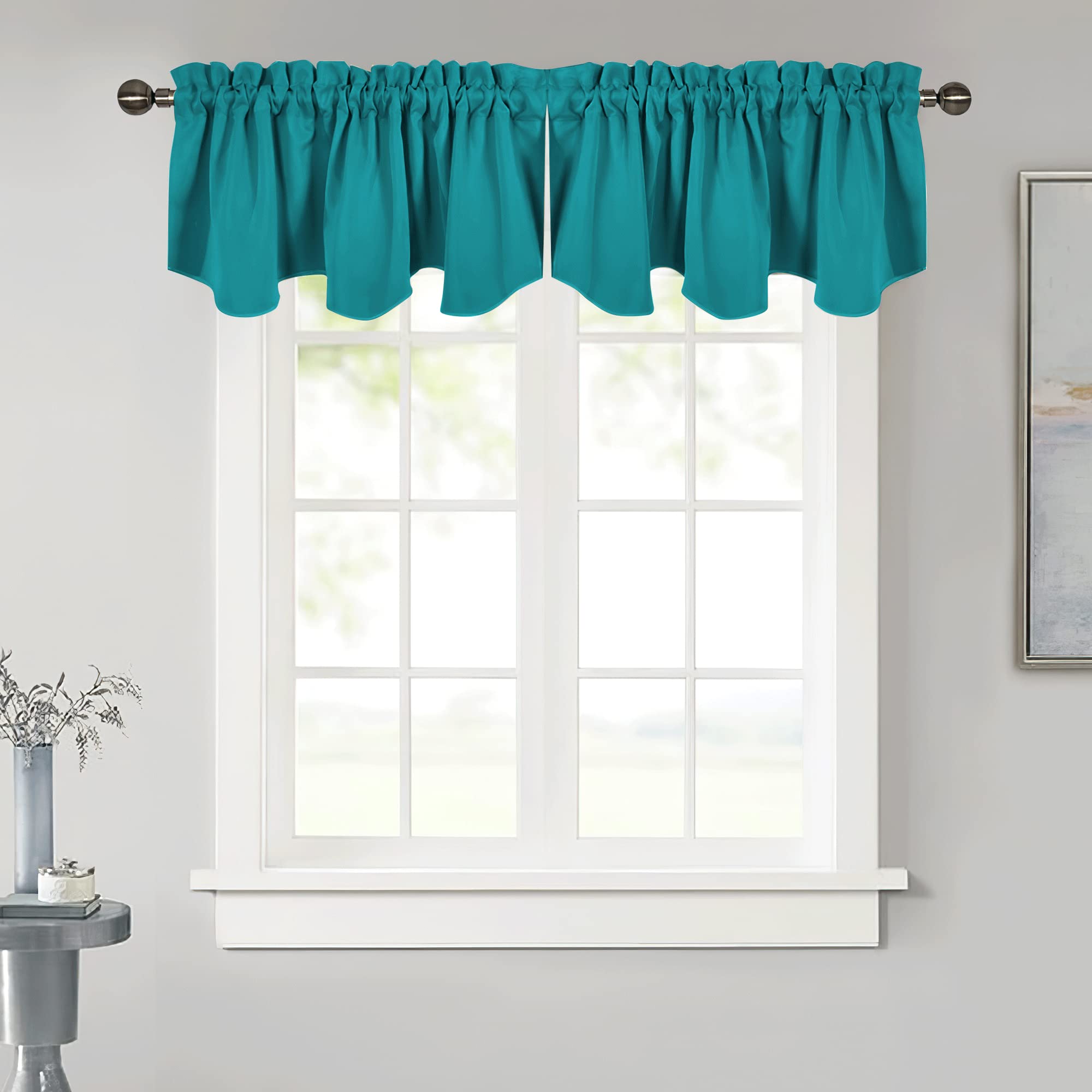 Amazon.com: NICETOWN Kitchen Valance Window Treatment Blackout Valance ...