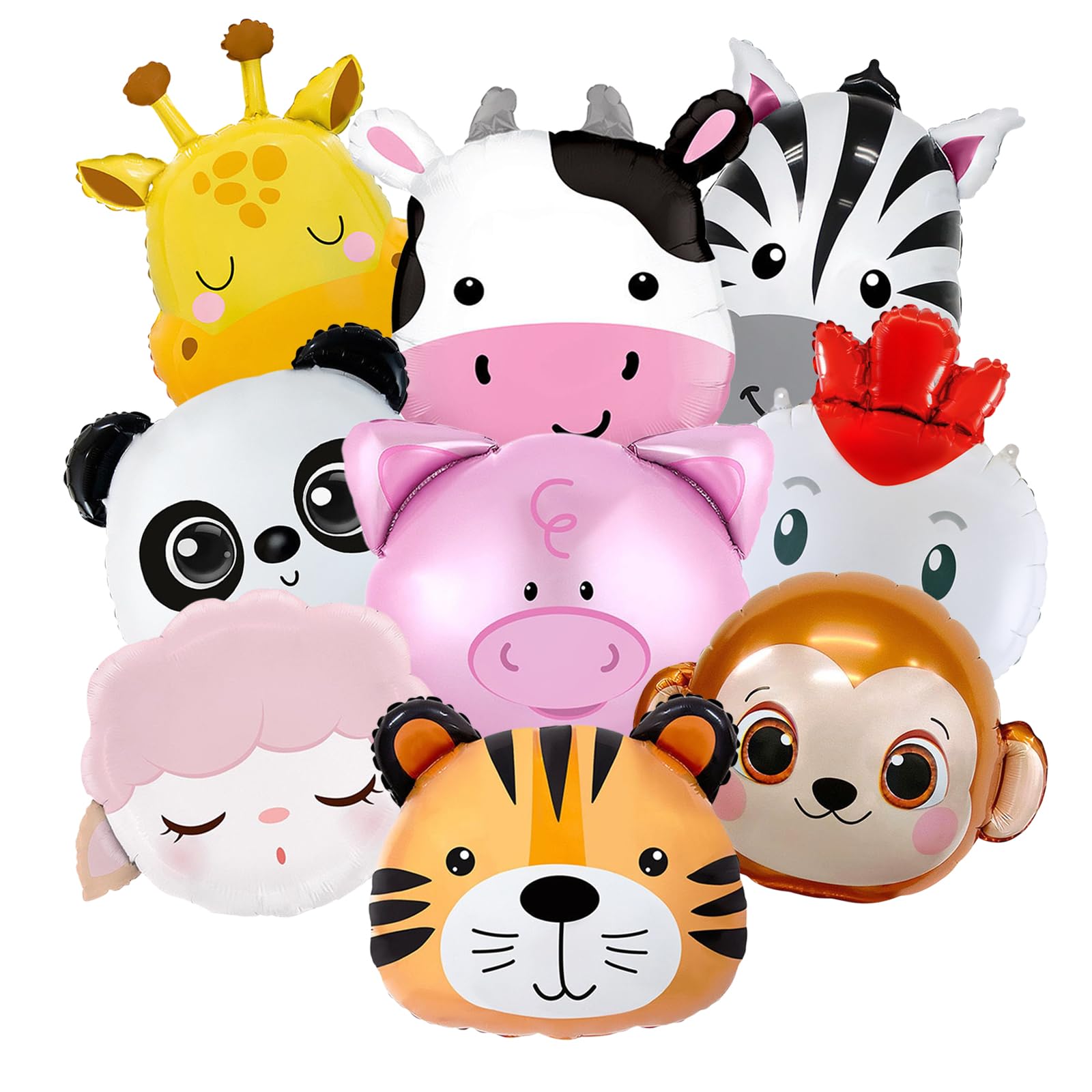 Amazon.com: 9pcs Animal Foil Balloons, Cartoon Animal Decoration ...