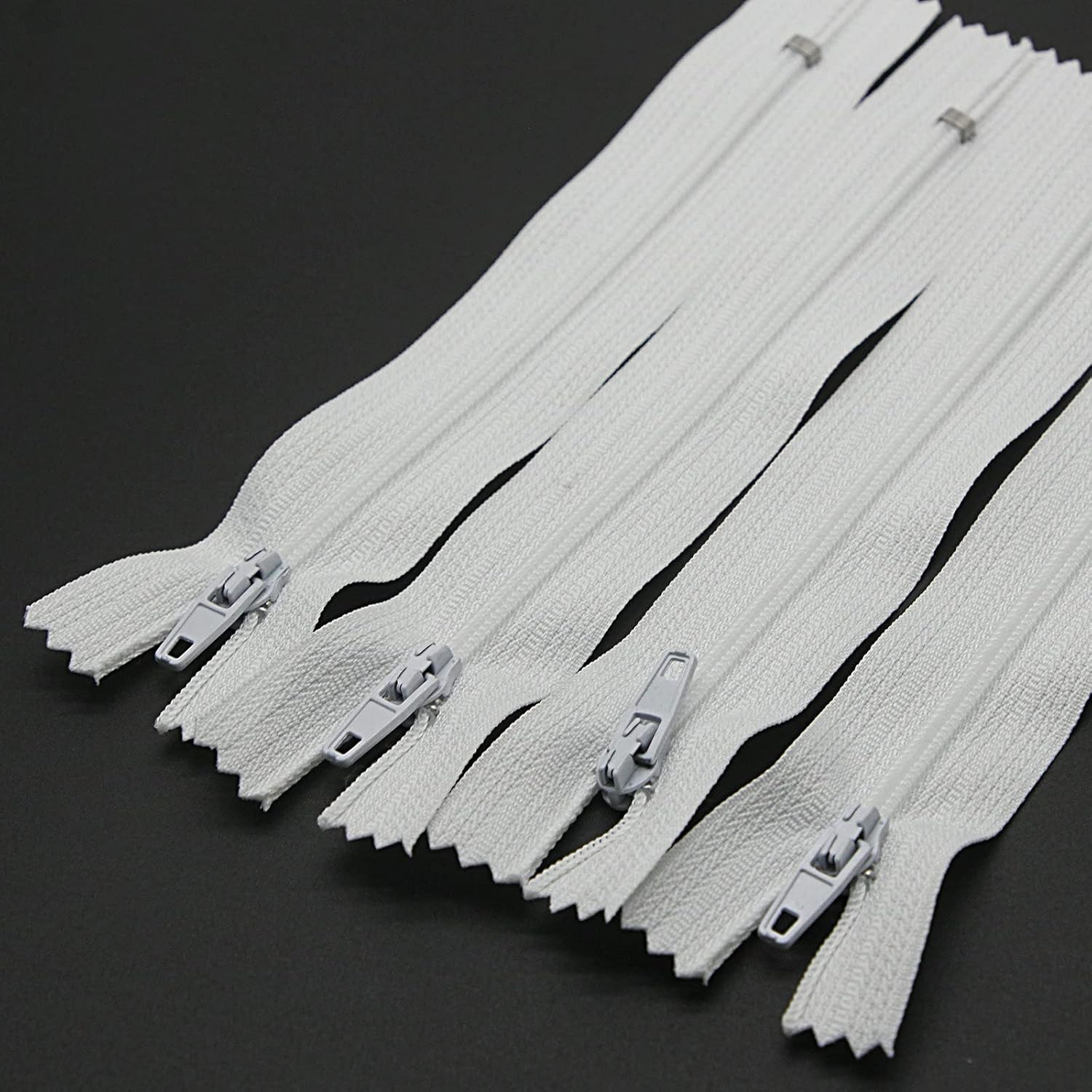 Amazon.com: White Nylon Coil Zipper #3 Closed End Zippers Bulk for DIY ...
