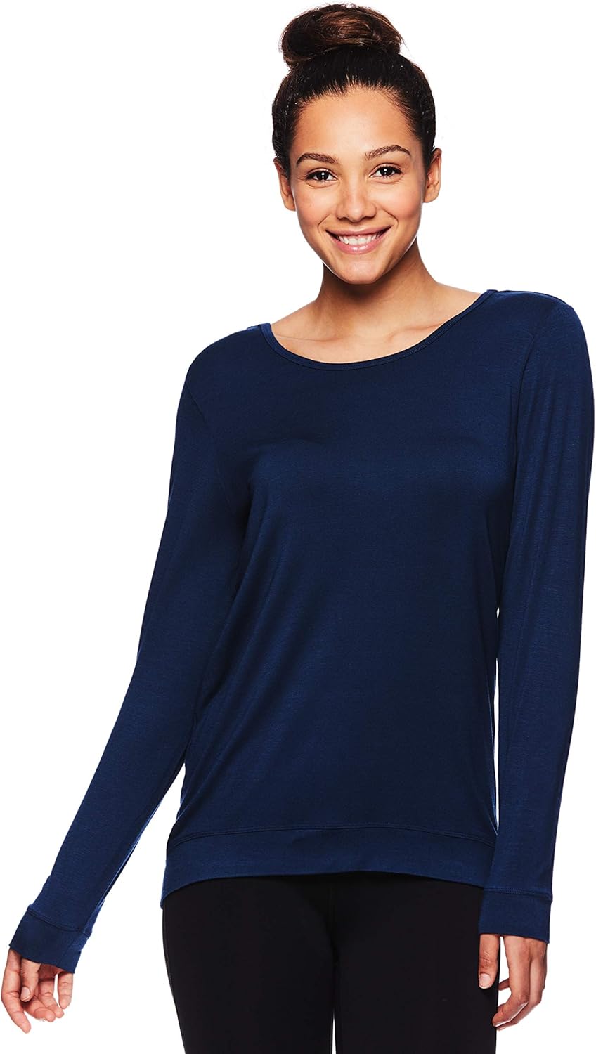 Amazon.com: Gaiam Women's Long Sleeve Yoga & Workout T Shirt ...