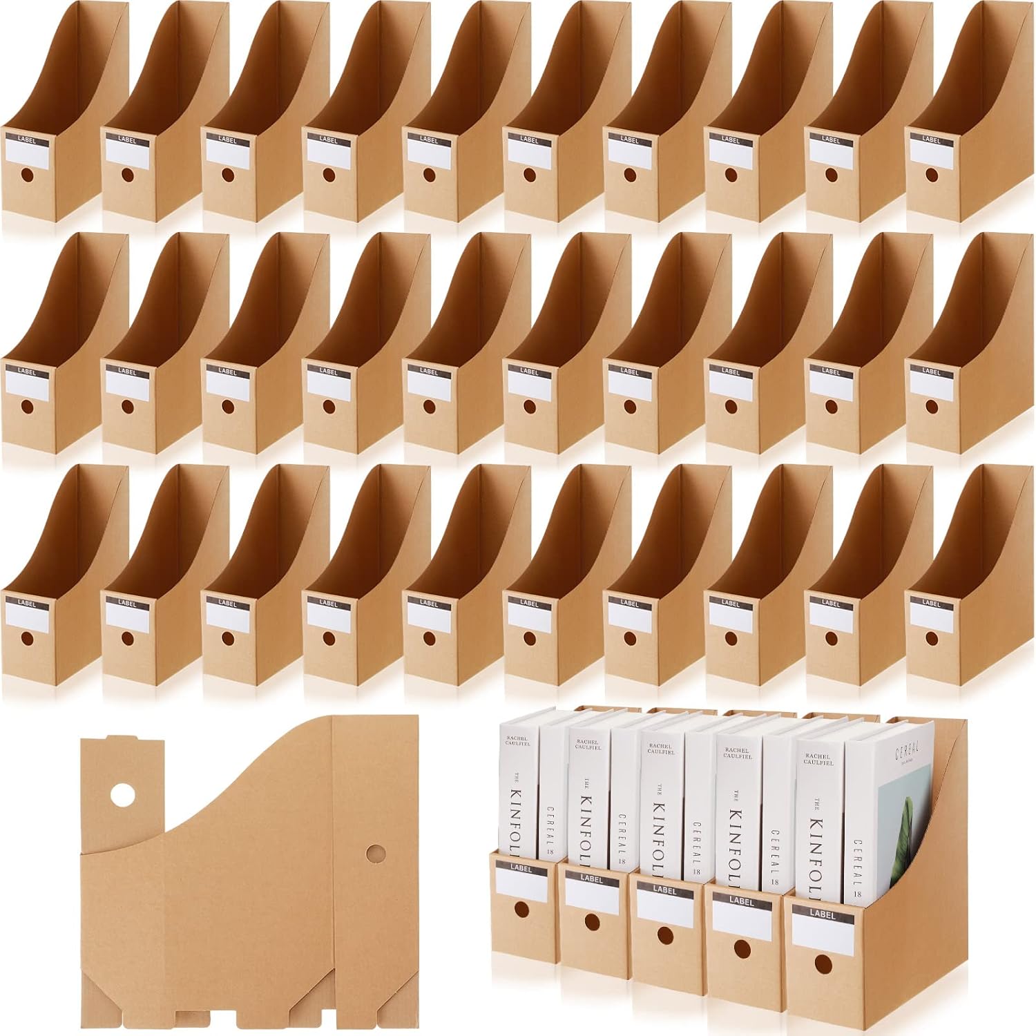 Amazon.com : 50 Pcs Cardboard Magazine Holder Magazine File Holder ...