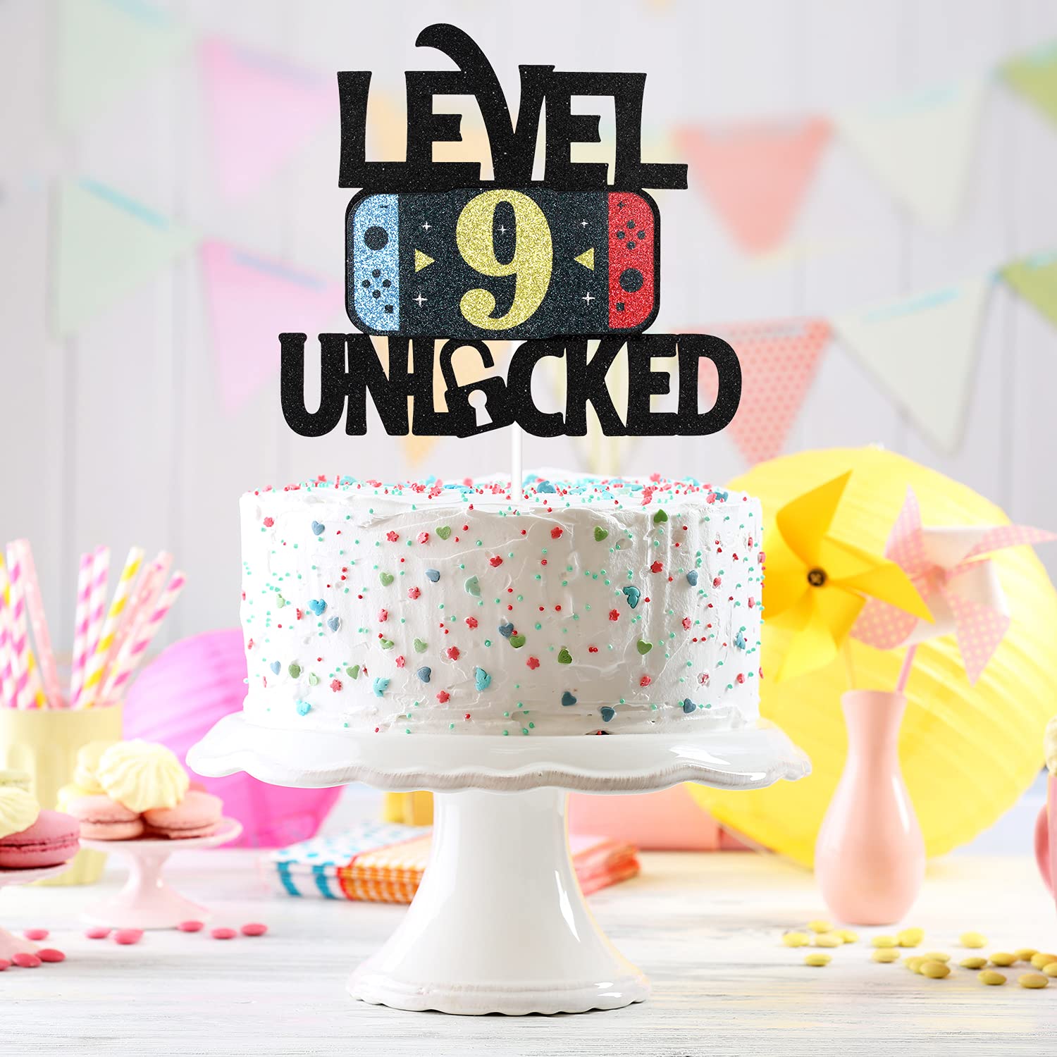 Snapklik.com : Level 9 Unlocked Game Birthday Cake Topper - Video Game ...