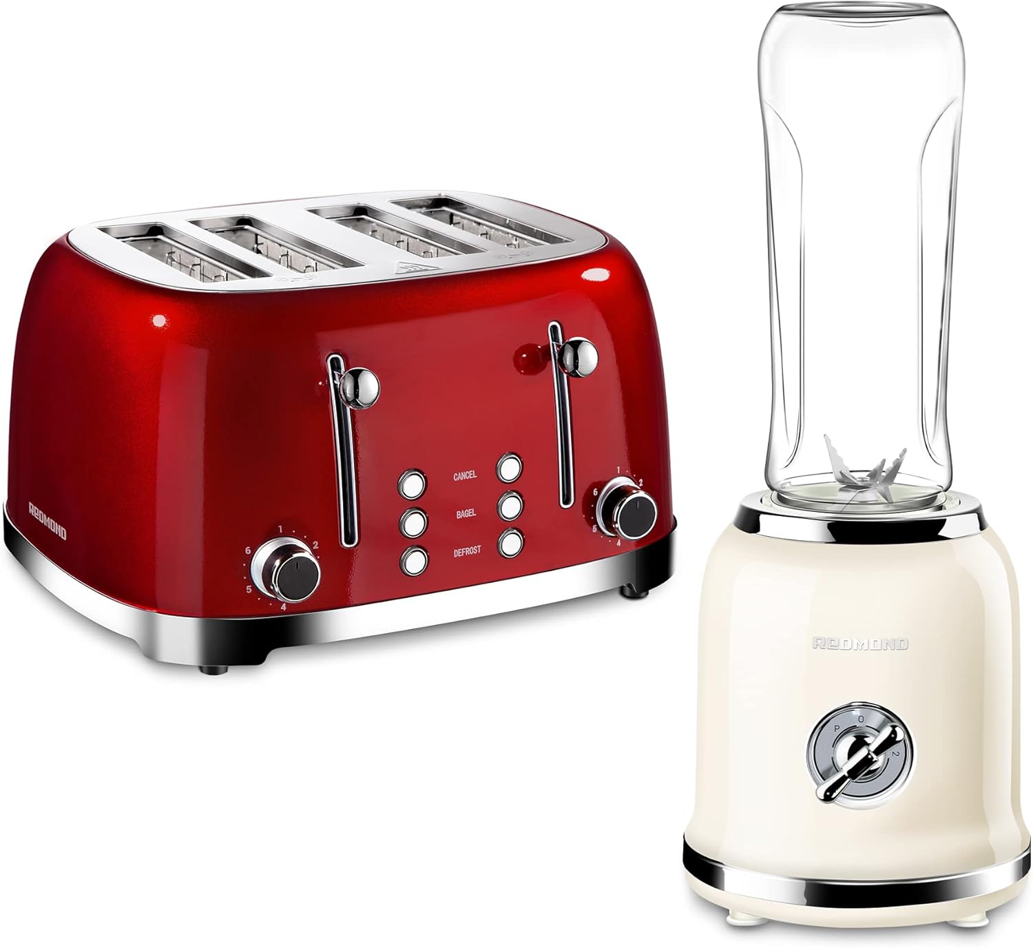 Amazon.com: REDMOND Retro Design Personal Blender + 4 Slice Toaster ...