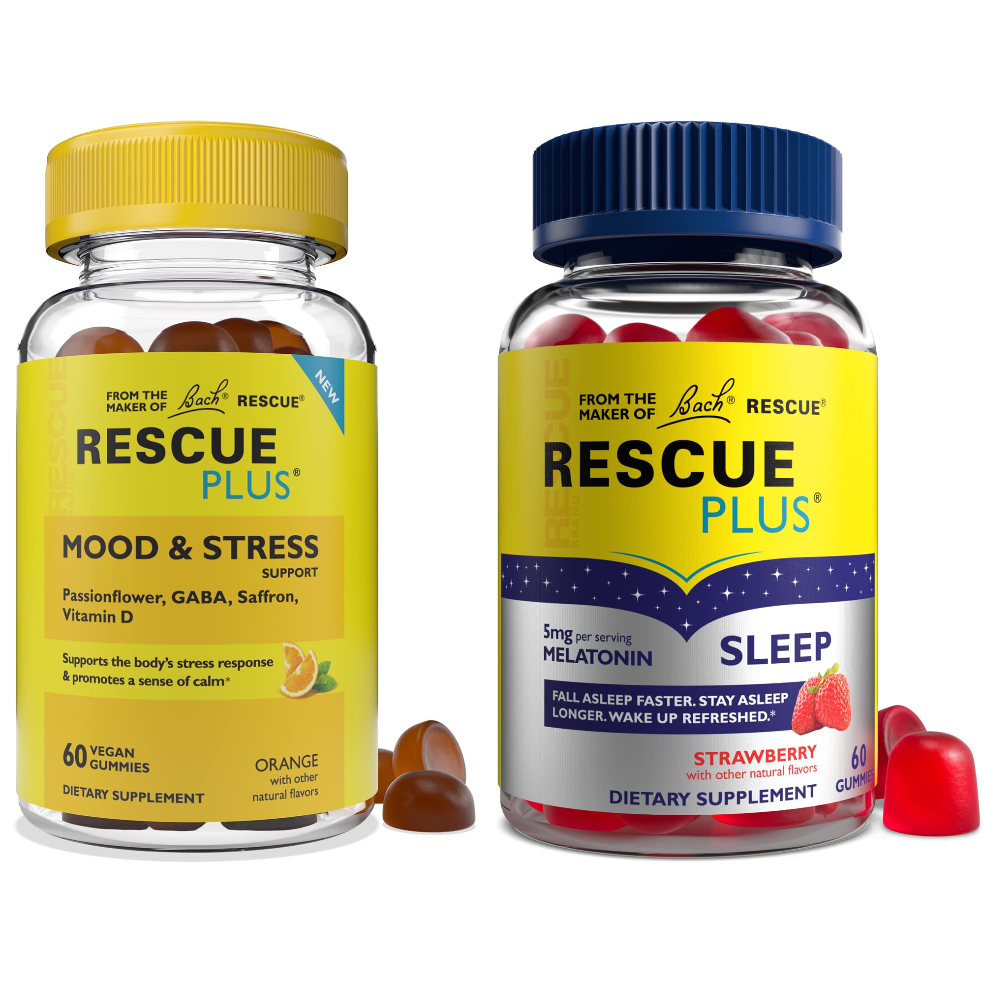 Amazon.com: Bach RESCUE Plus Sleep Gummies with 5mg Melatonin/dose [and ...