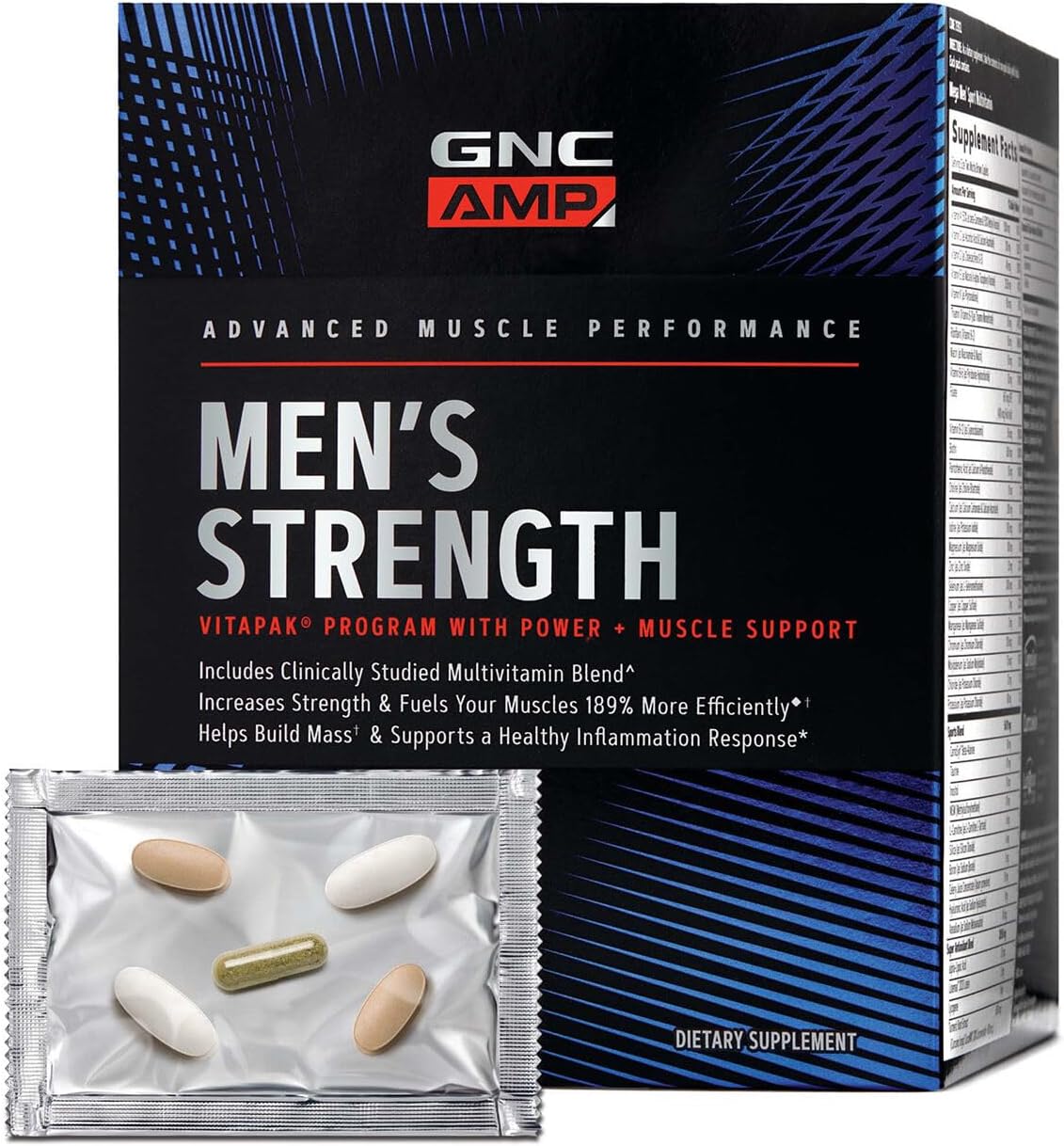 Amazon.com: GNC AMP Men’s Strength Vitapak Program, 3 Products in 1 ...