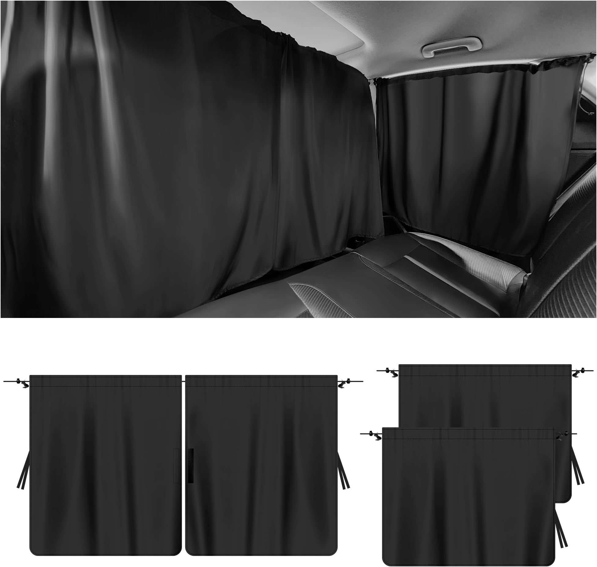 Amazon.com: Set of 3 Car Privacy Curtains, Car Window Covers for ...