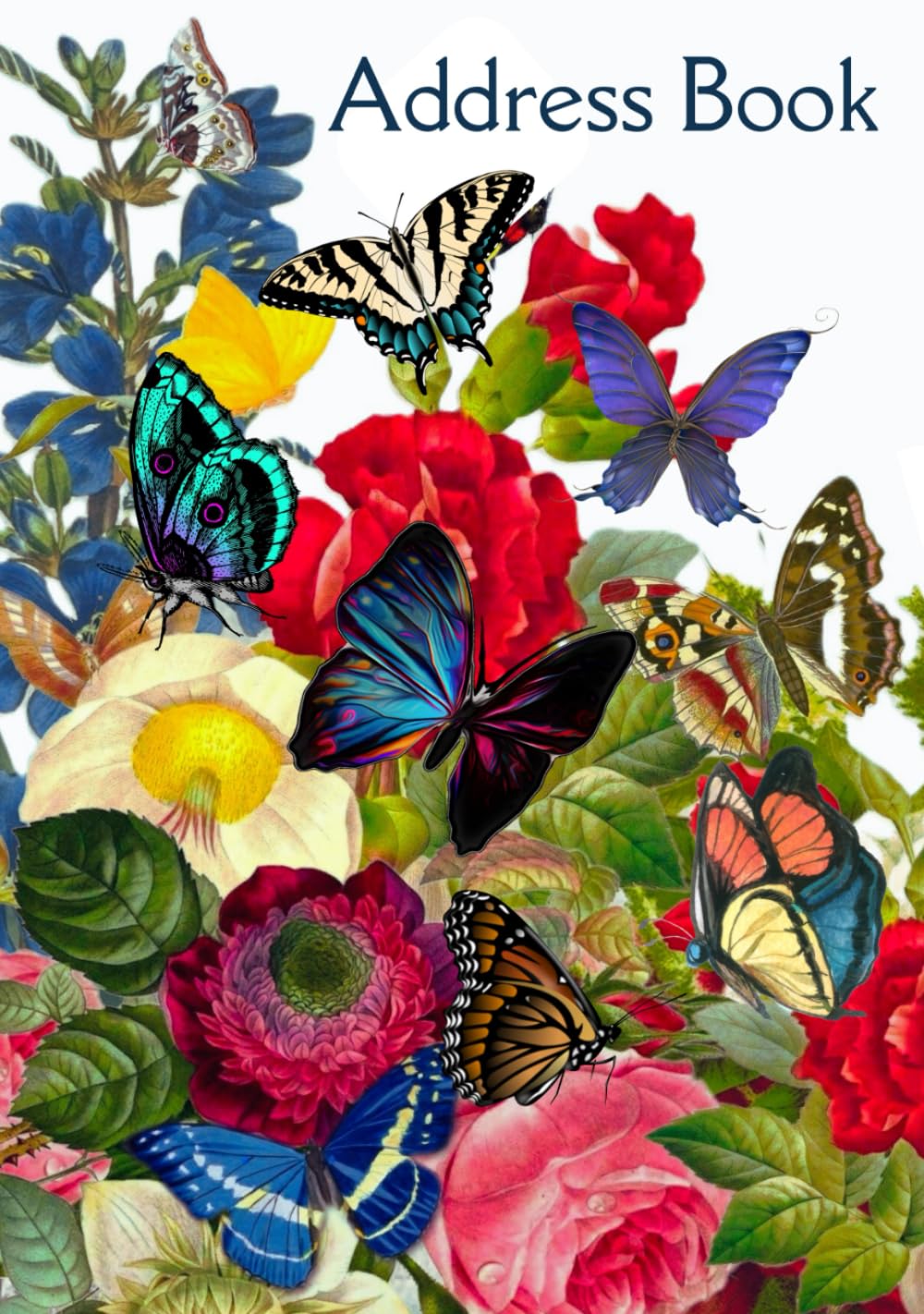 Amazon.com: Large Print Address Book: Flower & Butterfly Easy Reading ...