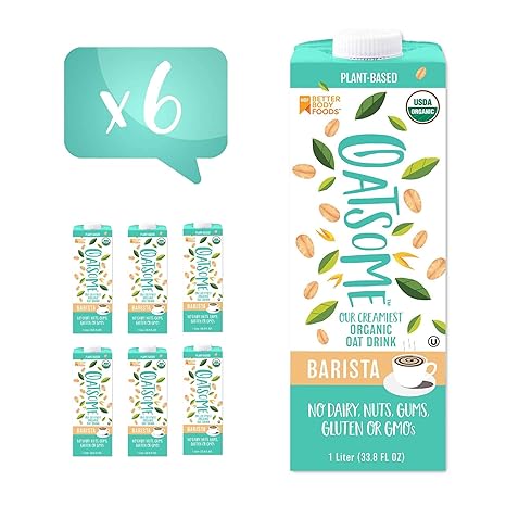 Amazon.com: Oatsome Organic Oat Milk - Barista Blend, (Pack of 6 ...