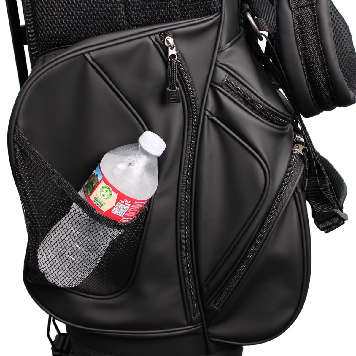 Snapklik.com : TPS Dunes 14-Way Black Synthetic Leather Golf Stand Bag
