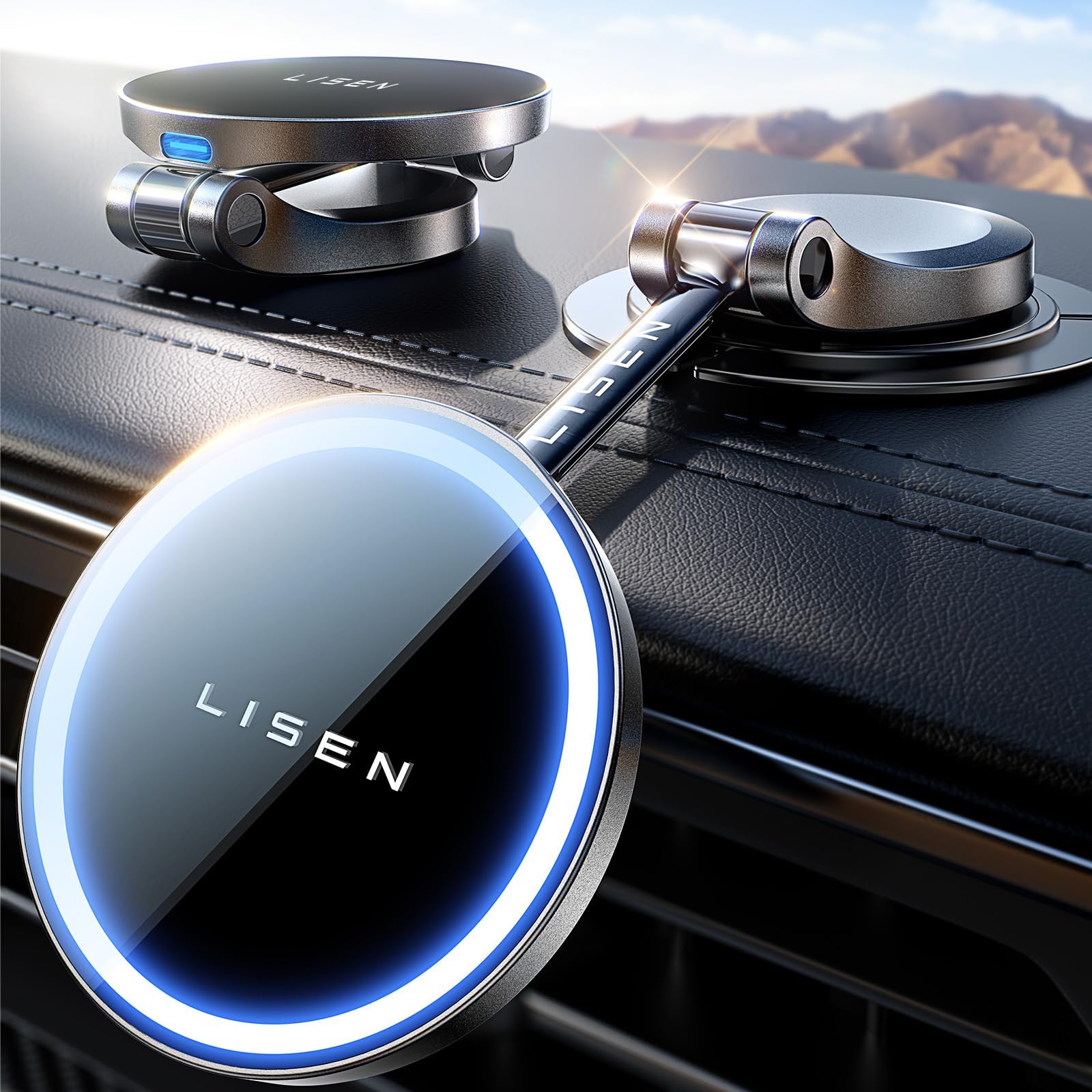 Amazon.co.jp: LISEN magsafe 車載 スマホホルダー 車 ワイヤレス充電 [高級合金素材] 耐久性 携帯ホルダー 車 ...
