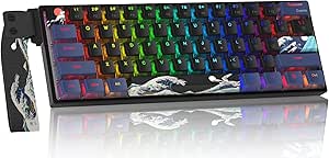 Amazon.com: COSTOM WK61 PRO 60% Percent Keyboard with QMK, Black ...