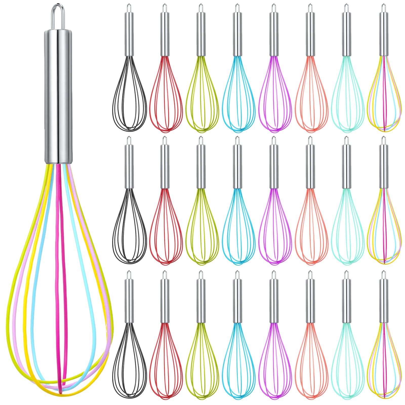 Amazon.com: Domensi 24 Pcs 12 Inch Whisks Bulk for Cooking Silicone ...