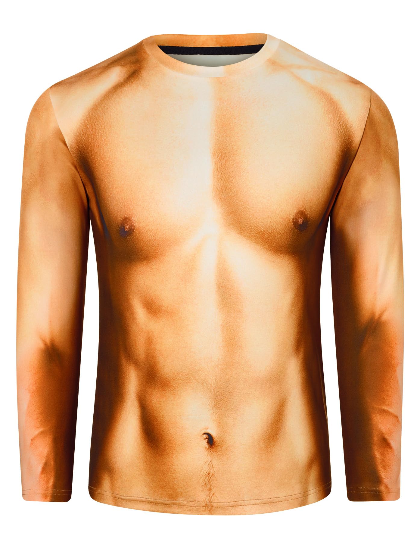 Snapklik.com : Fake Muscle Shirts Mens Six Pack Abs Tshirts Hairy Chest ...