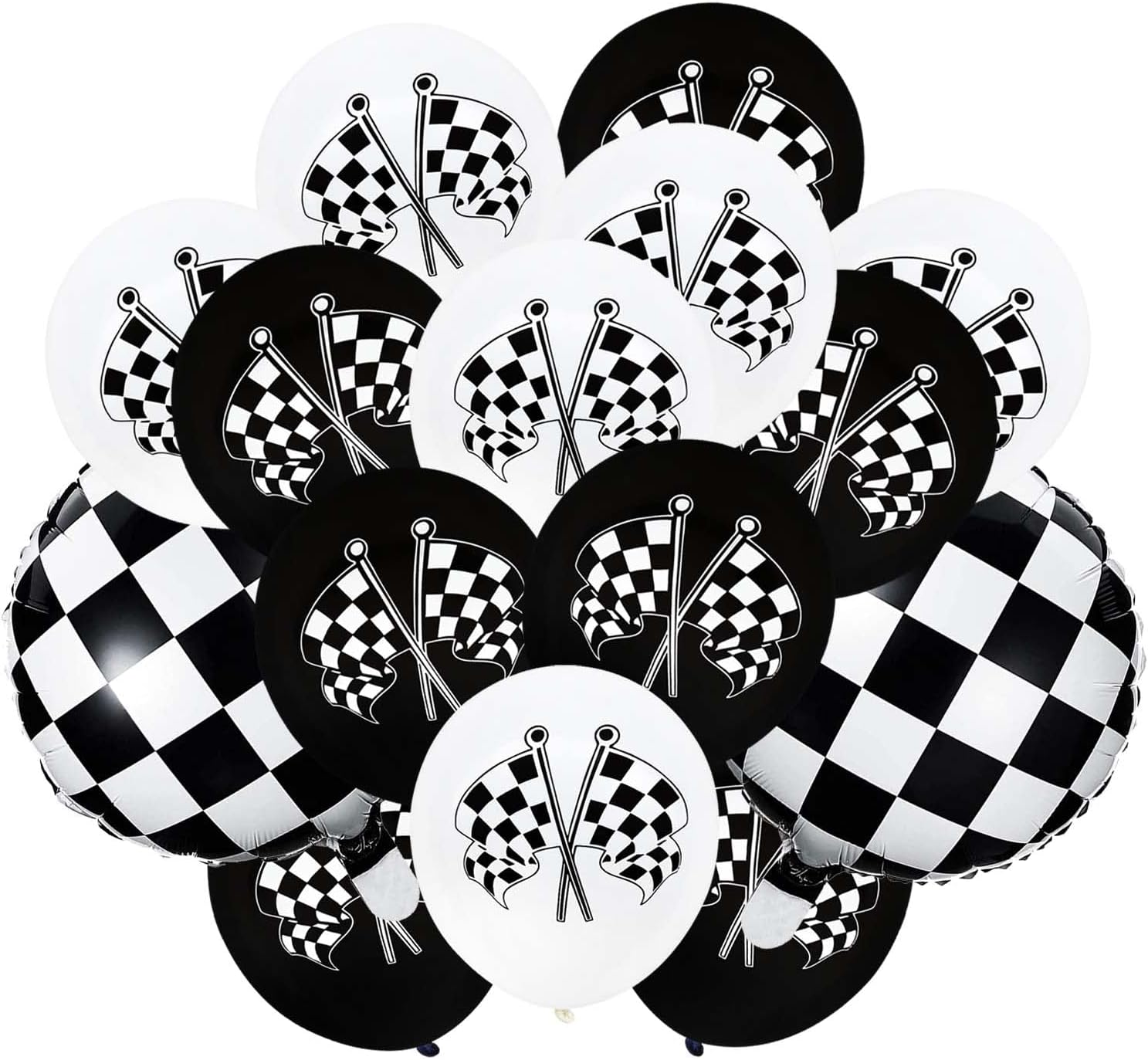 Amazon.com: 22 Pieces Checkered Racing Car Flag Party Balloons ...