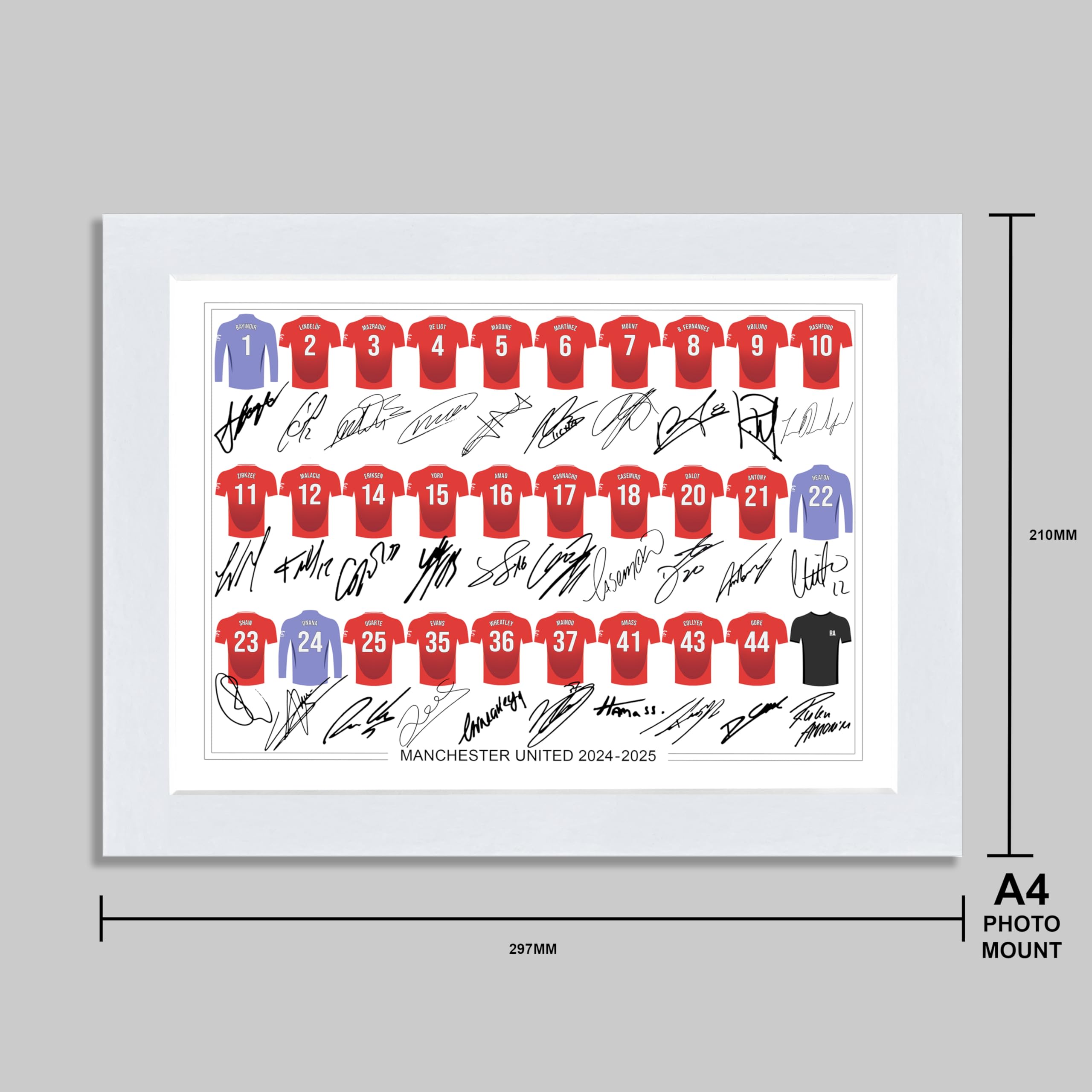 2016 Manchester United Team Signatures