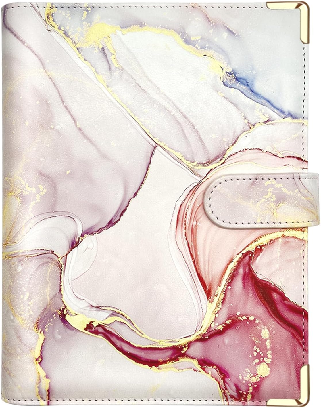 A5 Refillable 6 Ring Leather Budget Binder,Mini Notebook Binder Cover ...