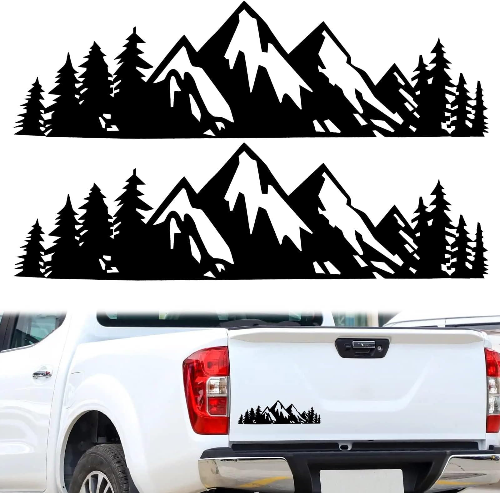 Amazon.com: 2pcs Vinyl Mountain Decal, Snow Mountain Tree Decal Sticker ...
