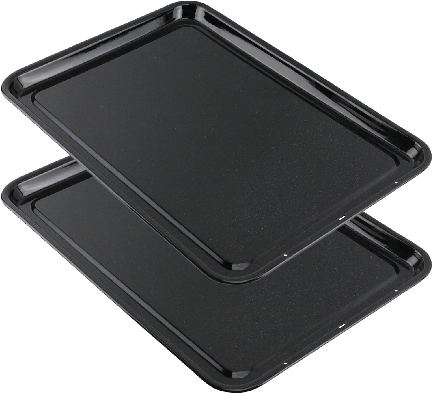 Spares2go Shallow Large Vitreous Enamel Raised Centre Oven Baking Trays ...