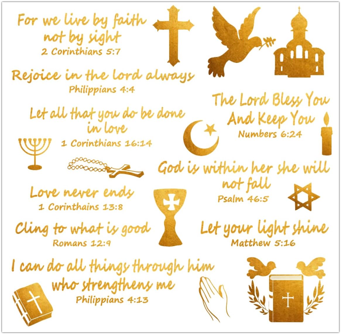 Amazon.com: Jesus Faith Stickers,Rub On Transfers Stickers Bible Verse ...