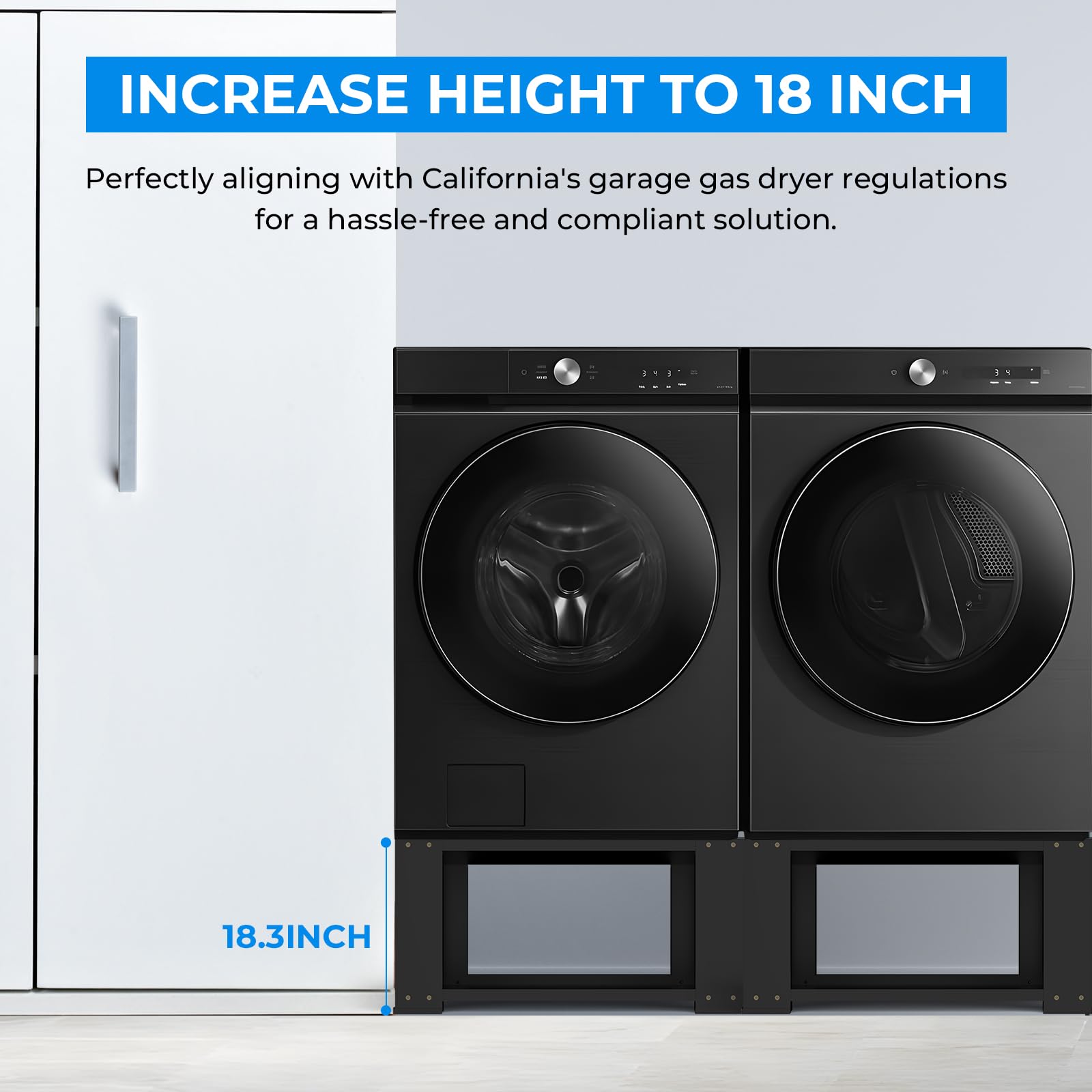 Washer and Dryer Pedestals - 28" Wide Laundry Pedestal 18 Inch Height ...