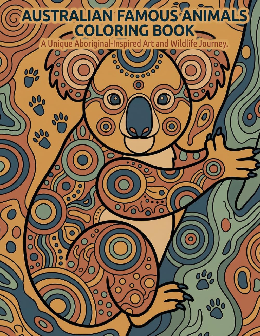 AUSTRALIAN FAMOUS ANIMALS COLORING BOOK: Unique Aboriginal-Inspired Art ...
