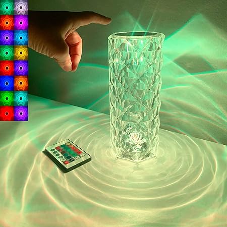 LNGODEHO LED 16 Colors Adjustable USB Charging Rose Diamond Atmosphere ...