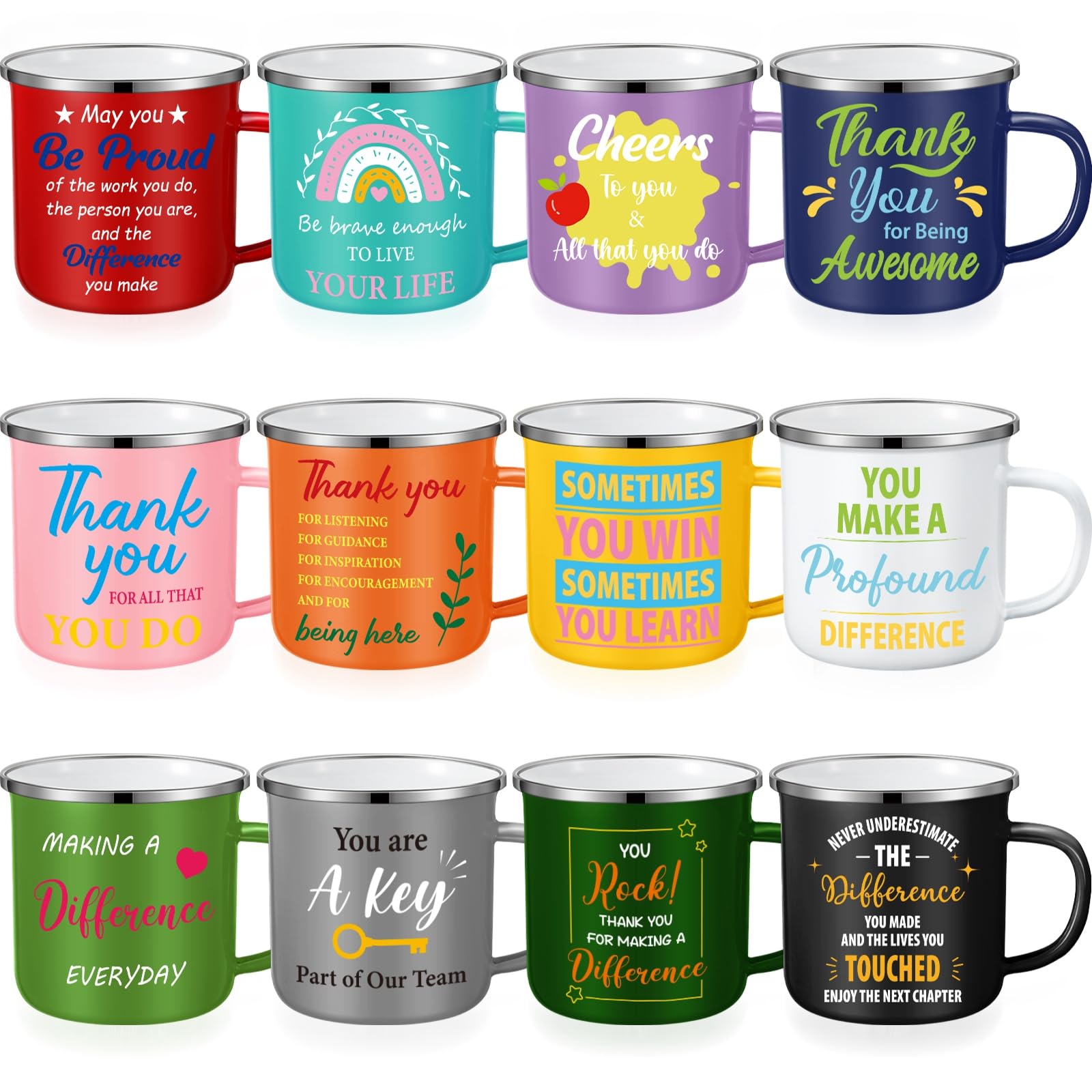 Amazon.com: Zhehao 12 Pcs Thank You Gifts Coffee Mugs Coworker Employee ...