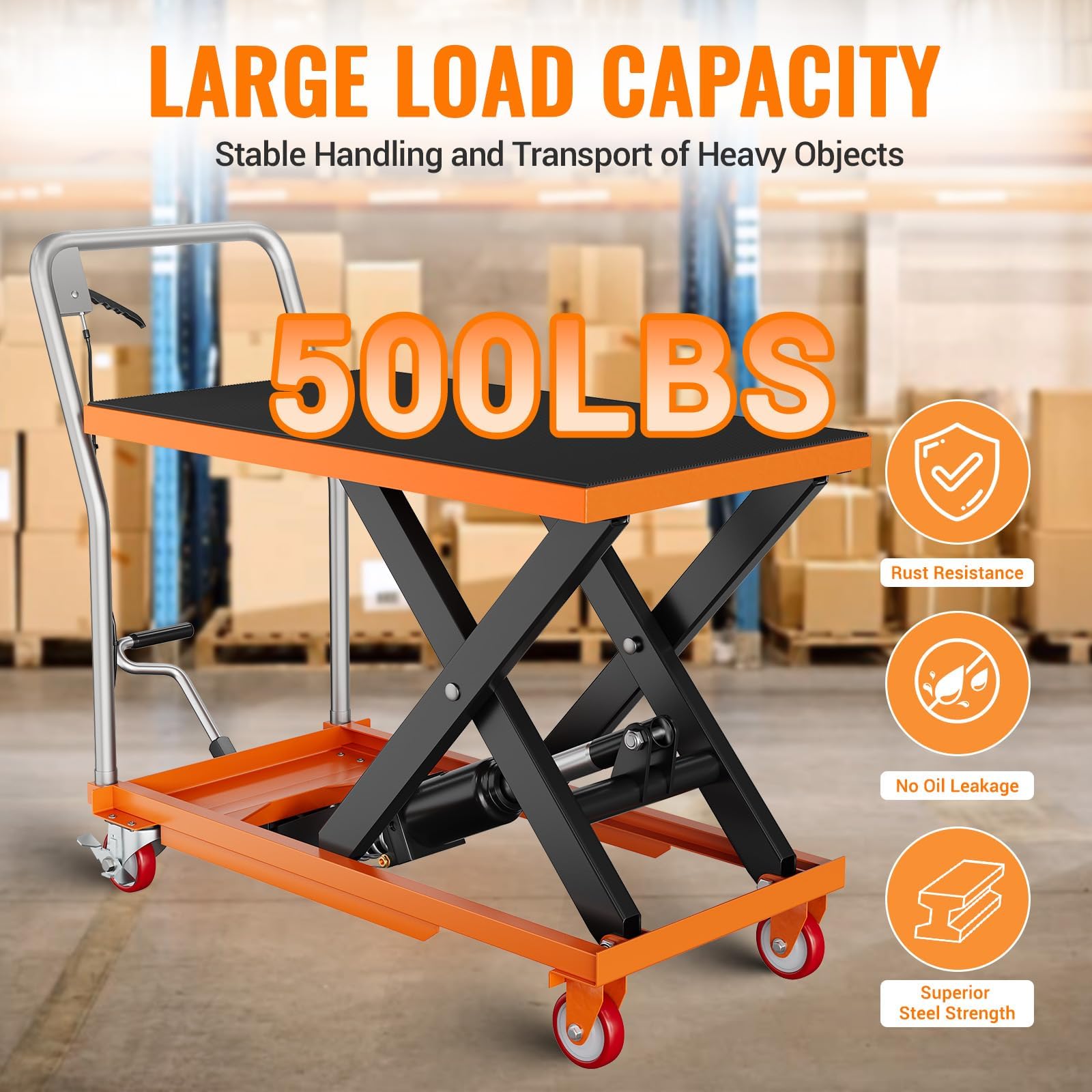 Snapklik.com : GarveeTech Hydraulic Lift Table Cart,Manual Single ...