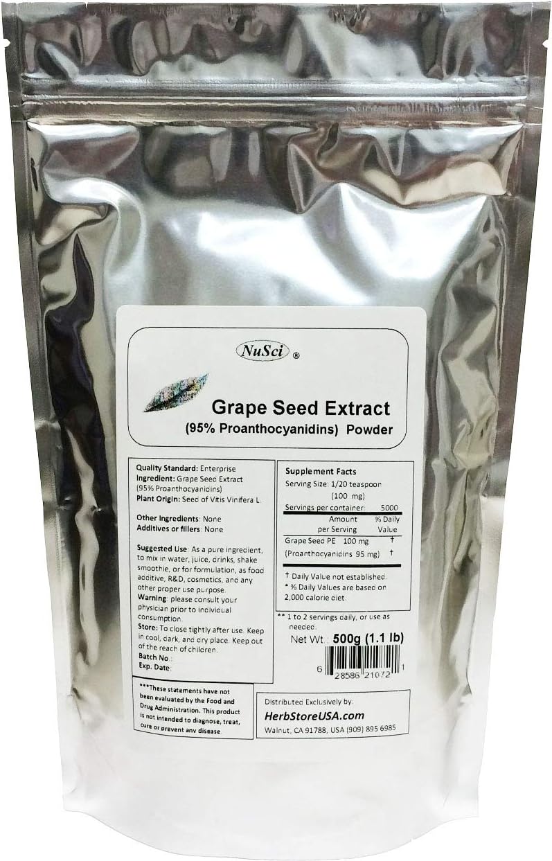 Amazon.com: NuSci (500 g) Grape Seed (Europe) Extract Powder GMO Free ...