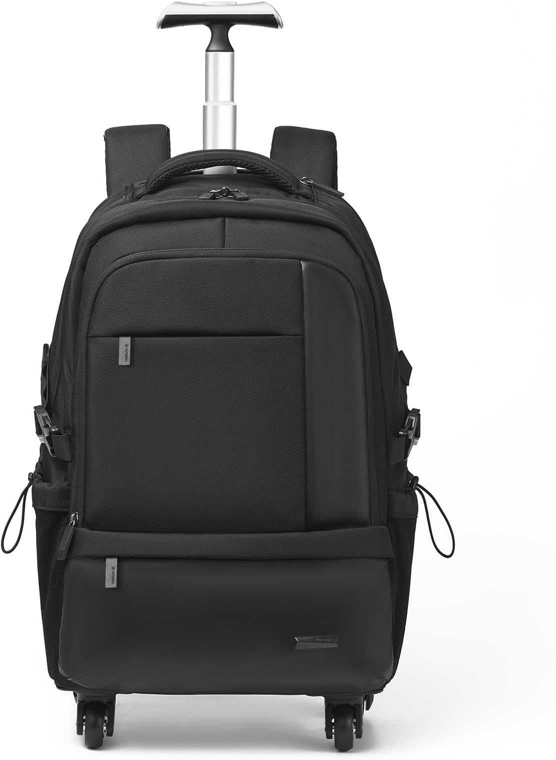 19 Inches Rolling Laptop Bag with Big Wheels, Carry On Strapless Travel ...