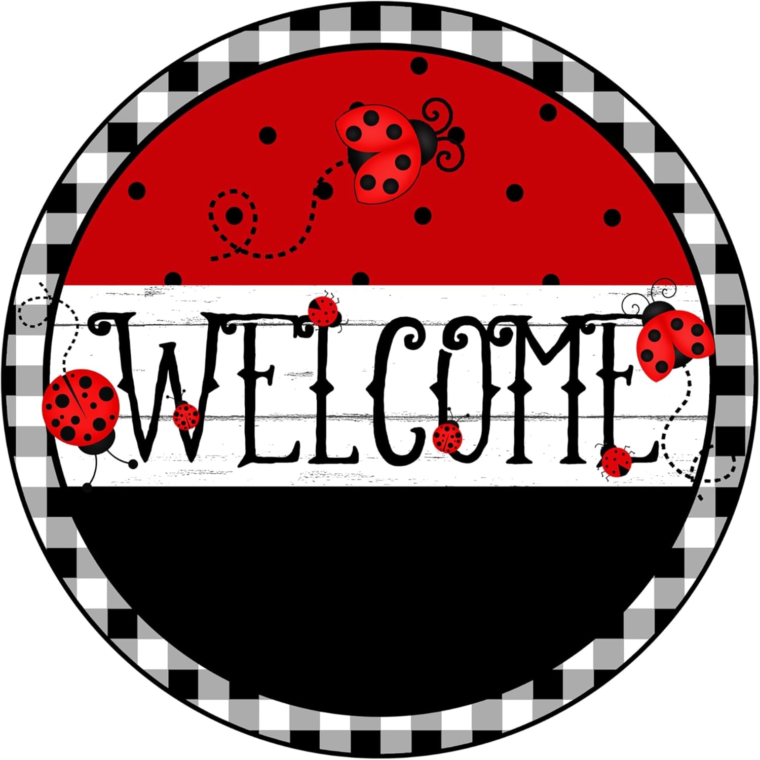 Amazon.com: ClubLany Wooden Sign Welcome Ladybug wreath sign. Wreath ...