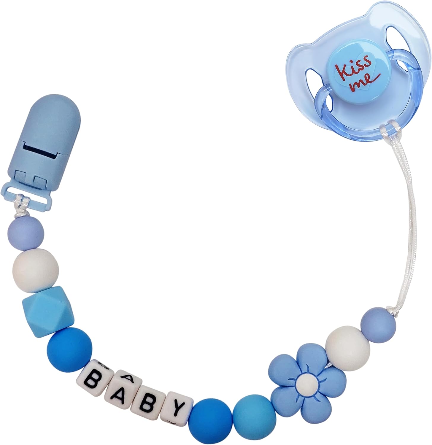 Amazon.com: HELERKOL Cute Blue Pacifier Clip with Magnetic Pacifier ...