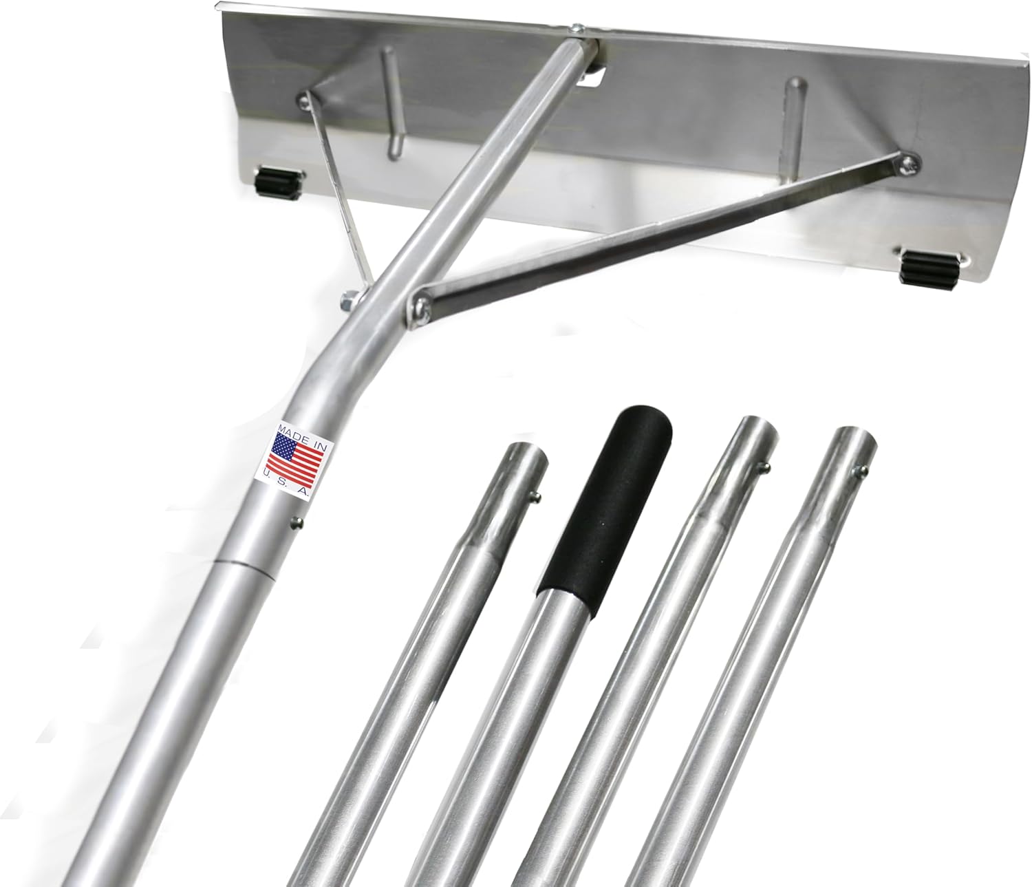 USA-Made Snow Roof Rake - 21 Feet with Shingle Saver Rollers : Amazon ...