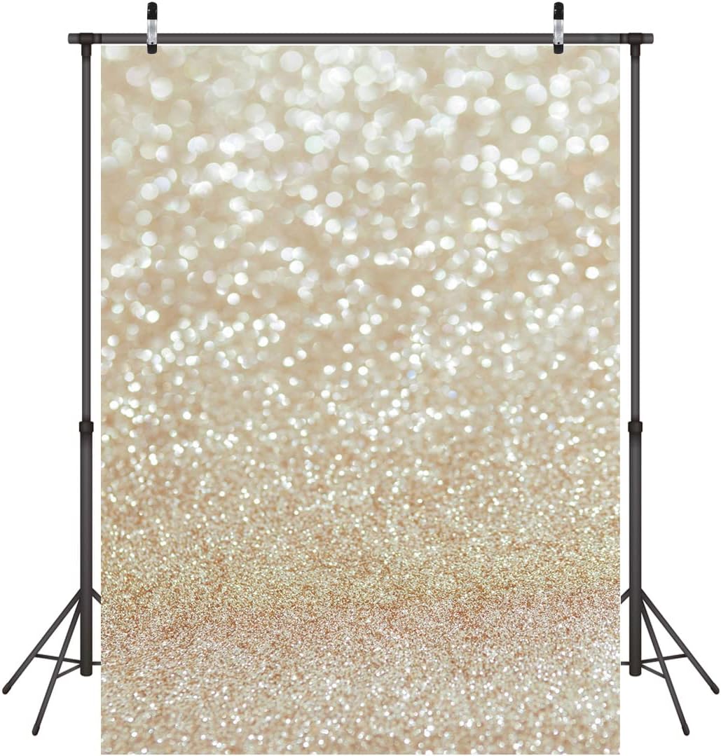 Amazon.com : YYTDY 5x7FT Vinyl White and Gold Speckle Flash Photography ...