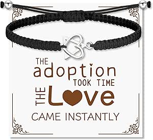 Amazon.com: Natural Stone Adoption Bracelet Adoption Jewelry with Adoption Symbol Adoption Day ...