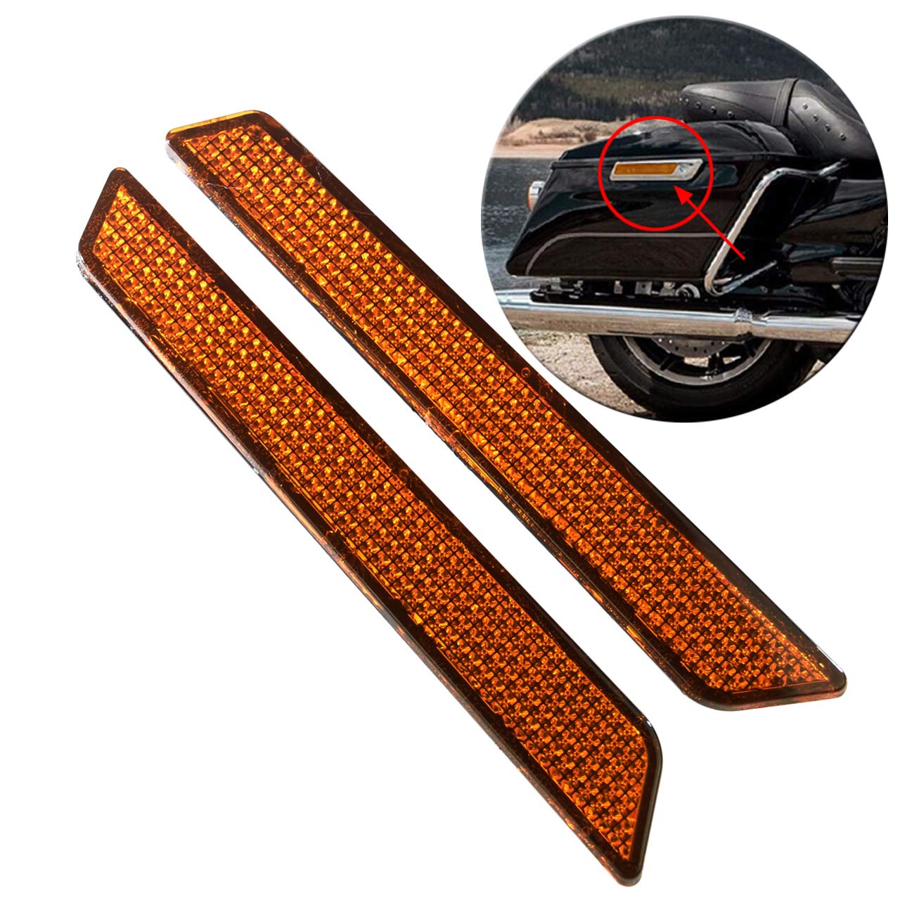 Snapklik.com : Saddlebag Reflectors Latch Covers Safety Side Visibility ...