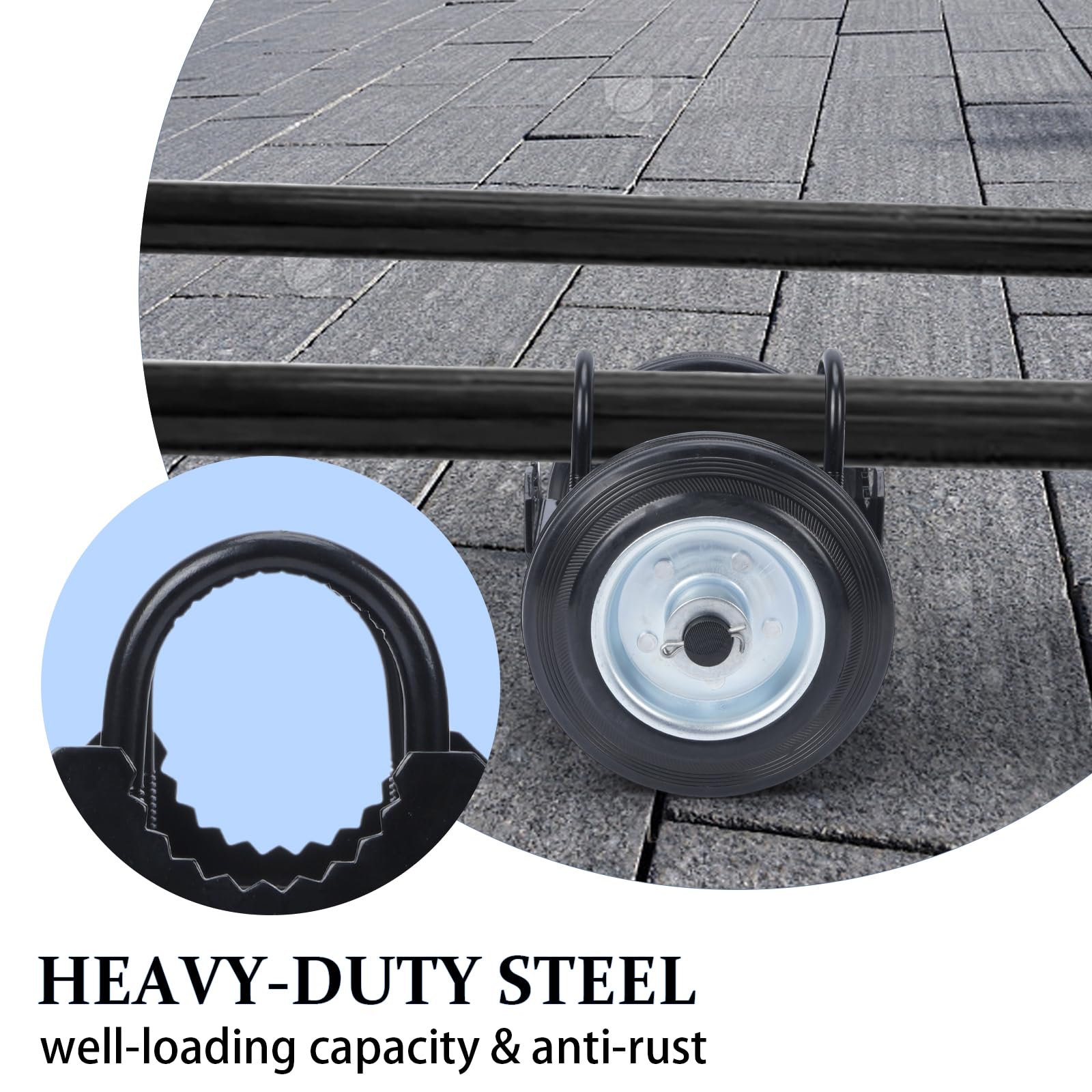 Snapklik.com : AIWFL Heavy Duty Steel Rolling Gate 6 Rubber Wheel Chain ...