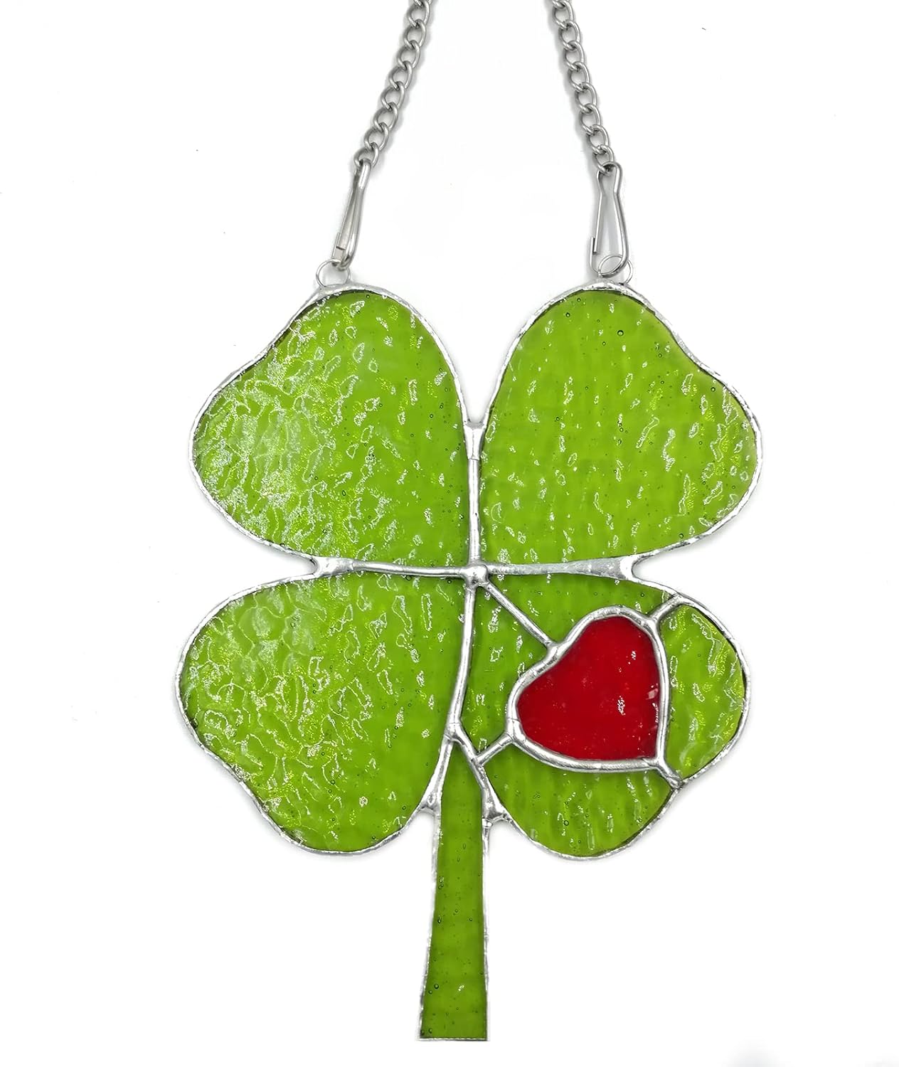 Amazon.com: Stained Glass Clover Flower Decor Suncatcher Window ...