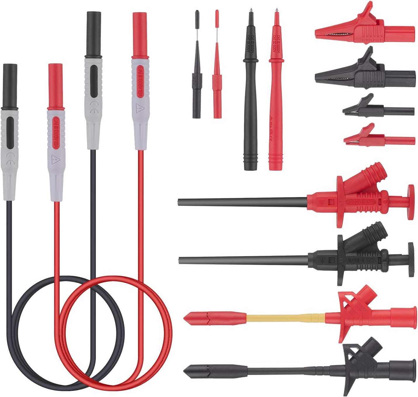 Electronic Test lead kit,WGGE WG-017 Multimeter test lead set ...