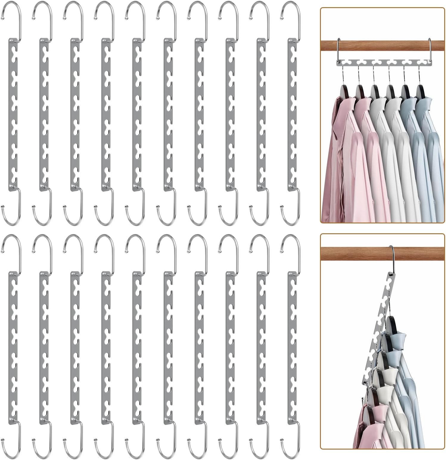 Amazon.com: Heetly Space Saving Hangers Metal Magic Cascading Hanger 10 ...