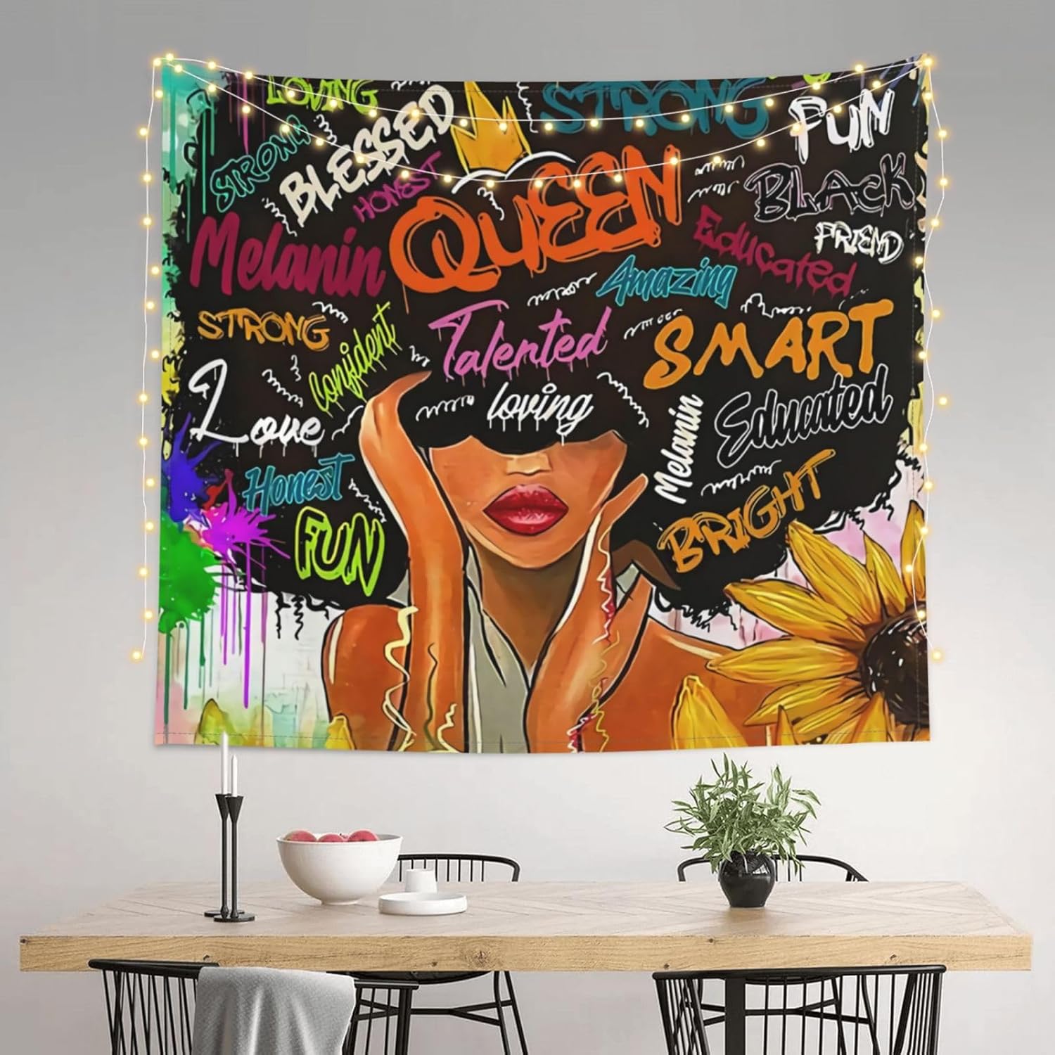 Amazon.com: Maynofu African Black Woman Tapestry Retro Wall Hanging ...