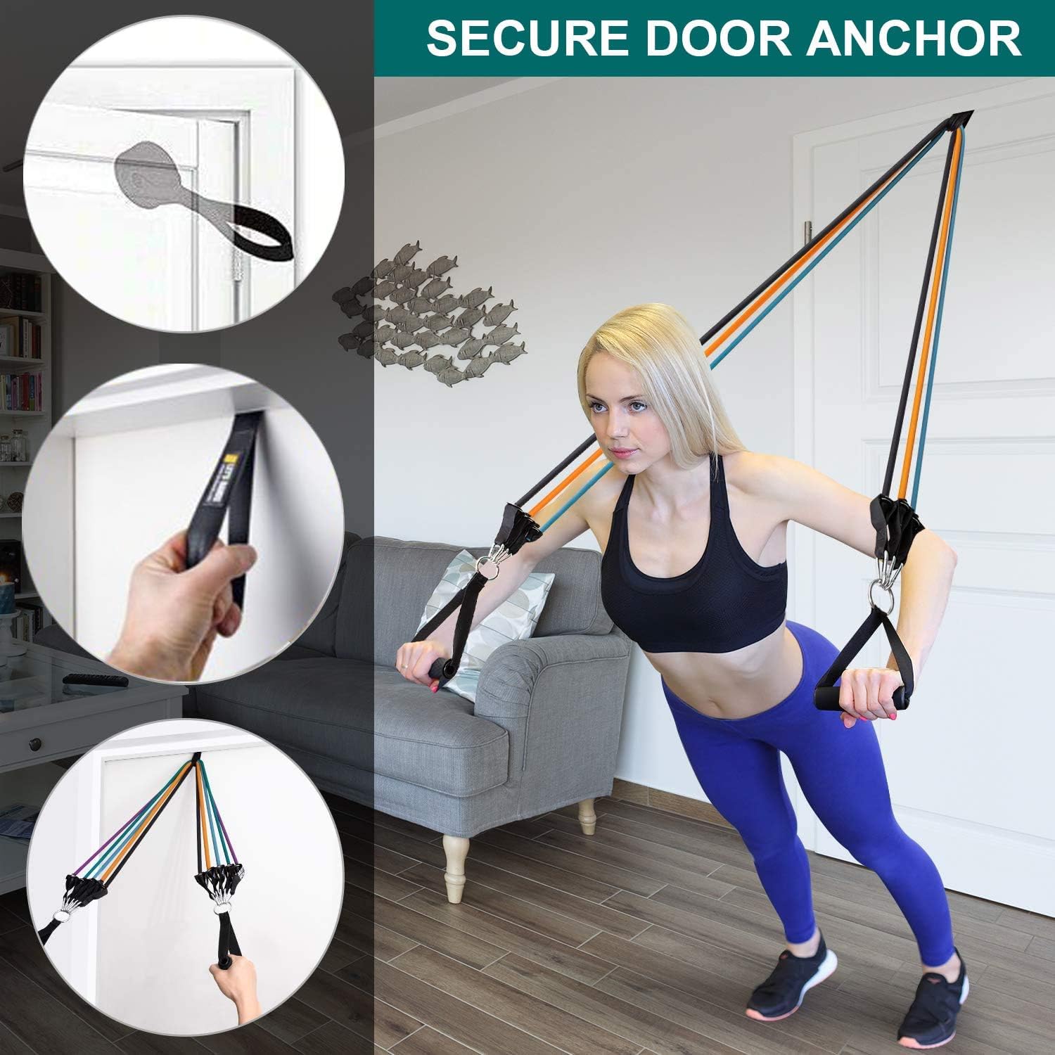 Snapklik.com : Resistance Bands Door Anchor Attachment Secure Door ...