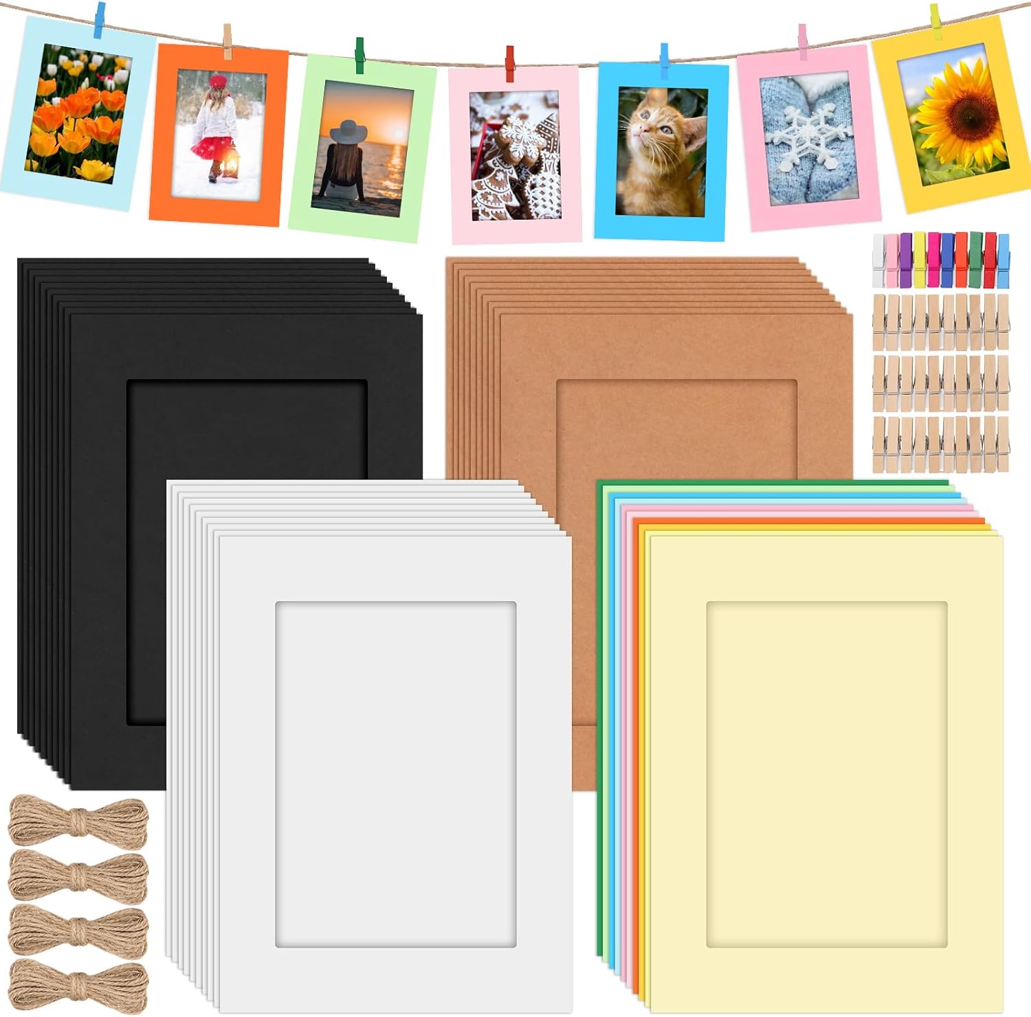 Amazon.com: Mardatt 40 Set 7" Paper Picture Frames, Includes Colorful ...