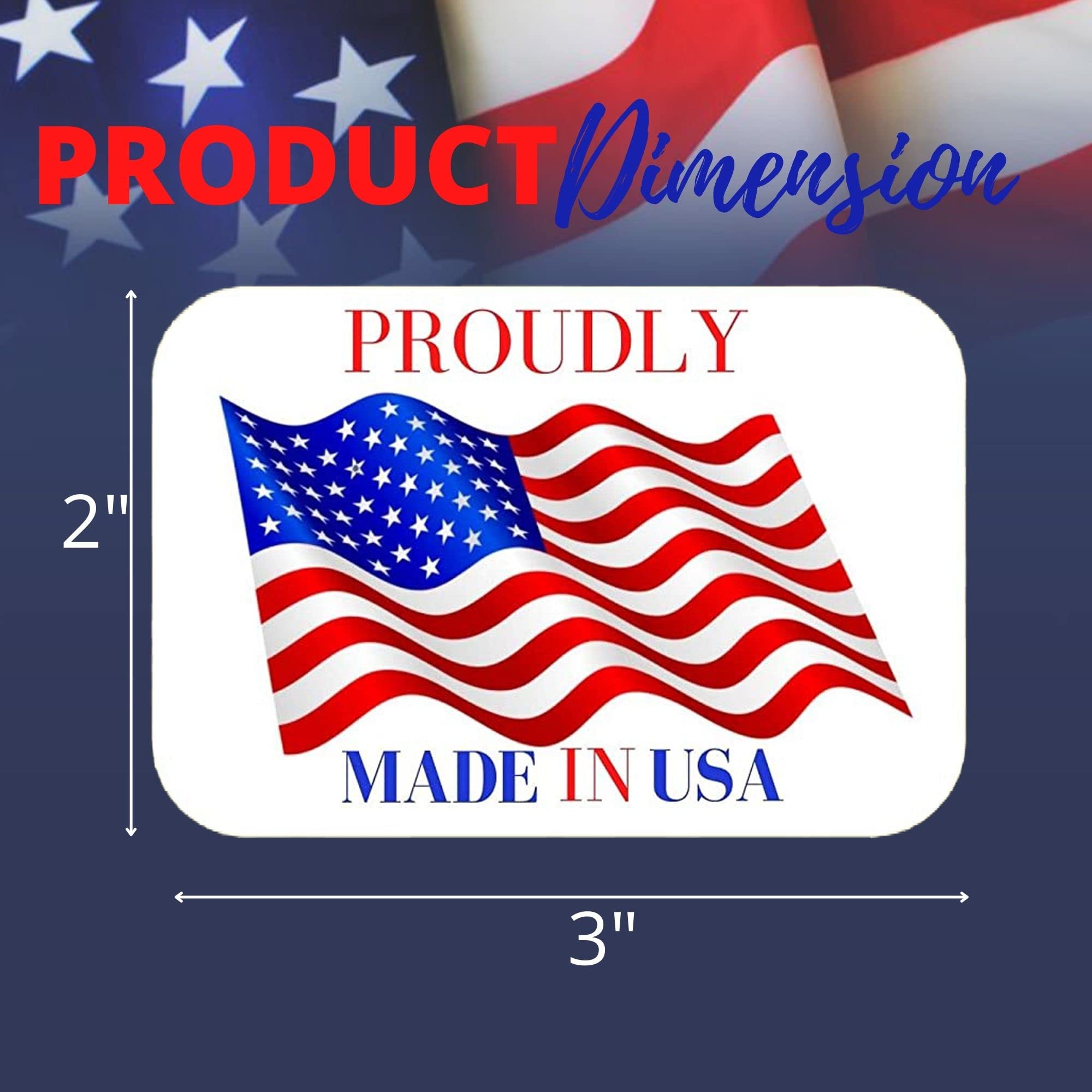 American Flag Sticker Label Made In USA Label. American Flag Emblem,