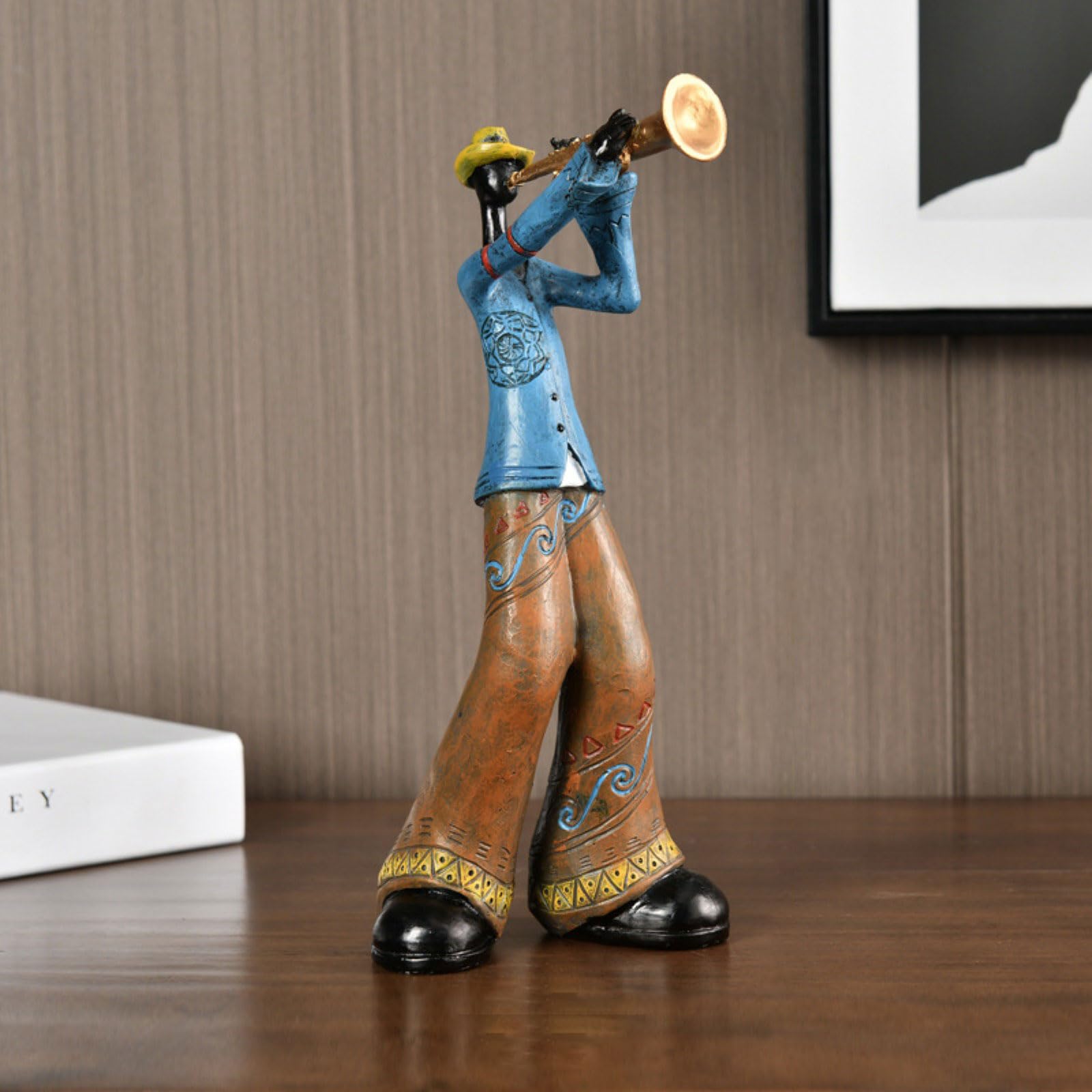 Amazon.com: JIALINXIA Nostalgic Trumpet Player Figurine for Home Decor ...