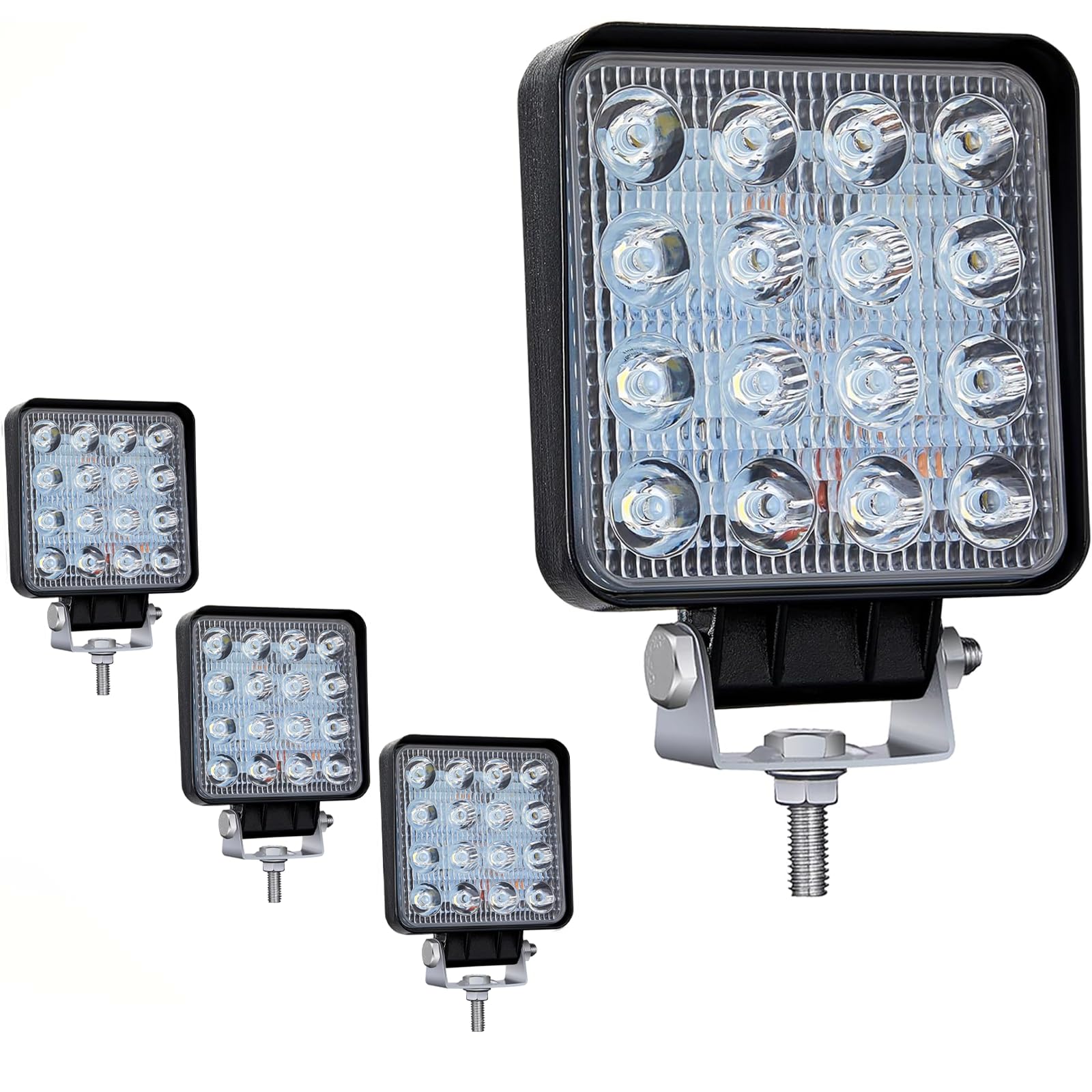 Snapklik.com : LED Light Pods 4 Inch Square Tractor LED Truck Work ...