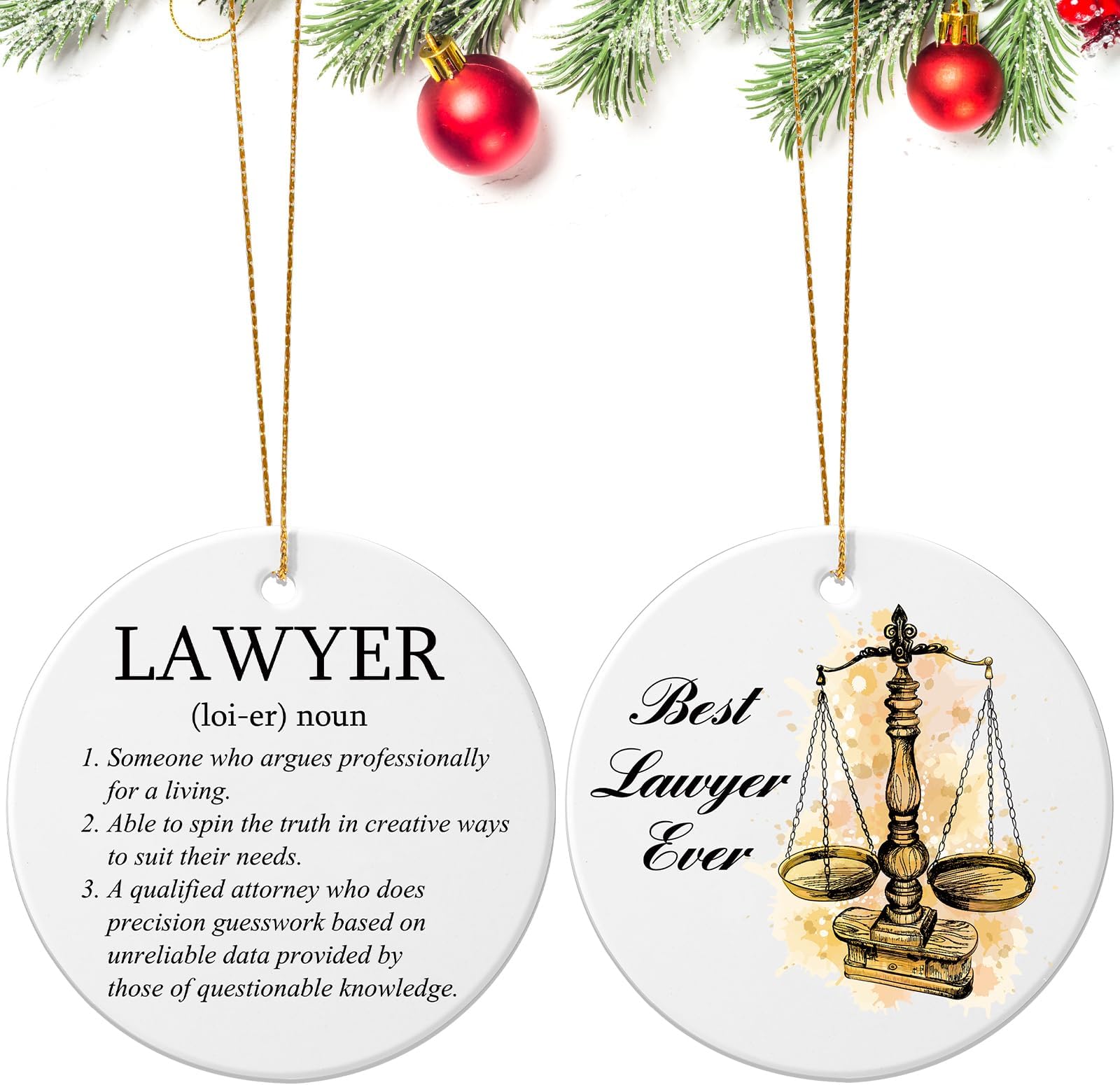 Amazon.com: Patelai Christmas Lawyer Gifts Scales Of Justice Christmas ...