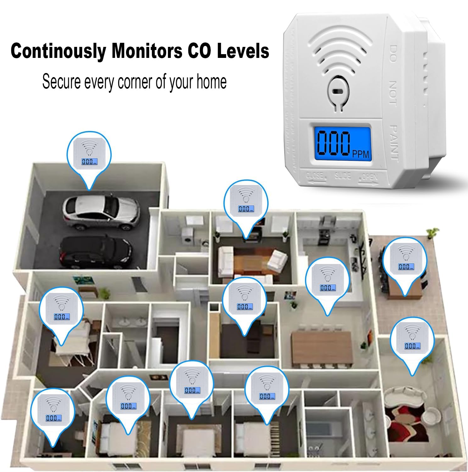 Snapklik.com : Wxaxyuii Carbon Monoxide Detector,Portable Smart CO Alarm