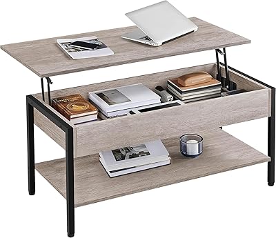 Amazon.com: LAZYMOON Lift Top Coffee Table Laptop Desk Storage ...