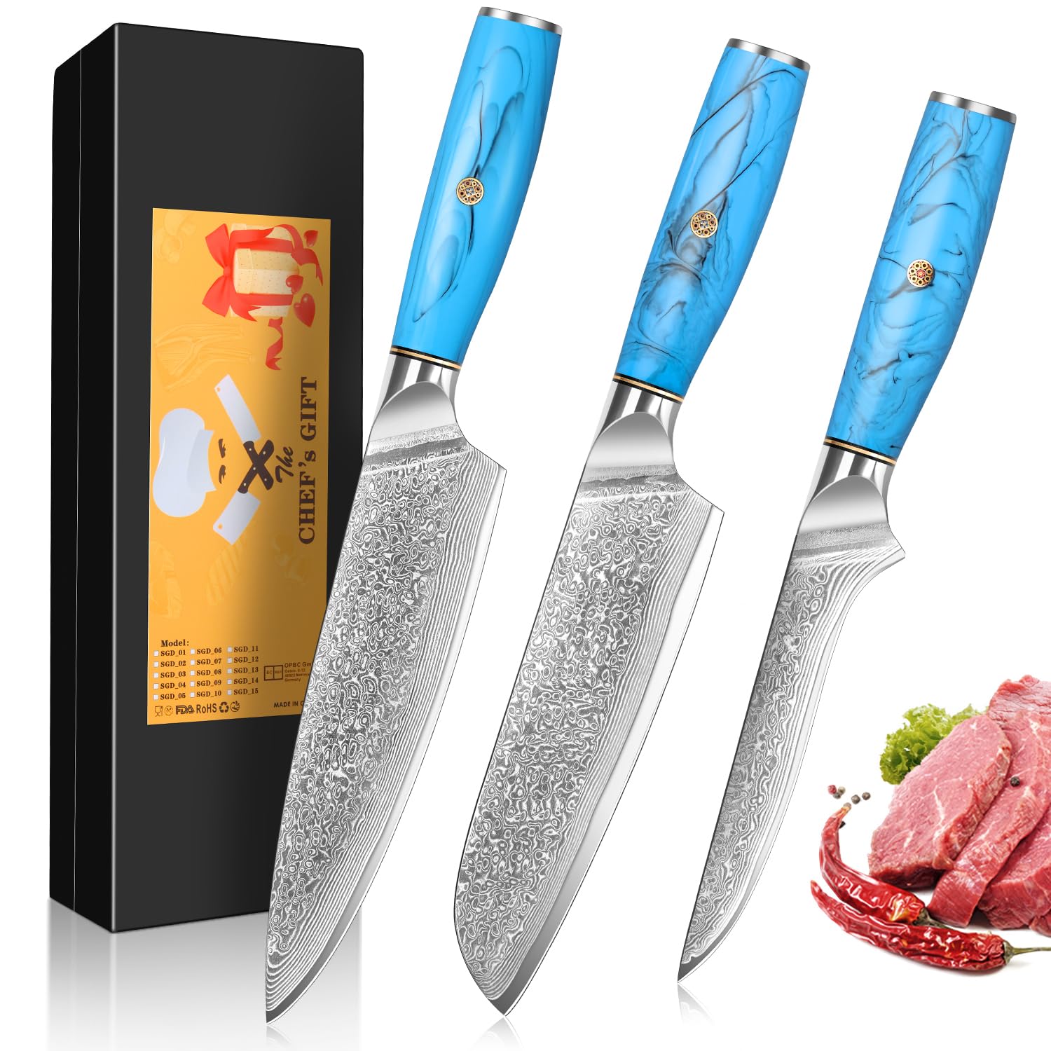 Home Safety Damascus Japanese Chef Knife 8 Inch VG10-67 Layer ...